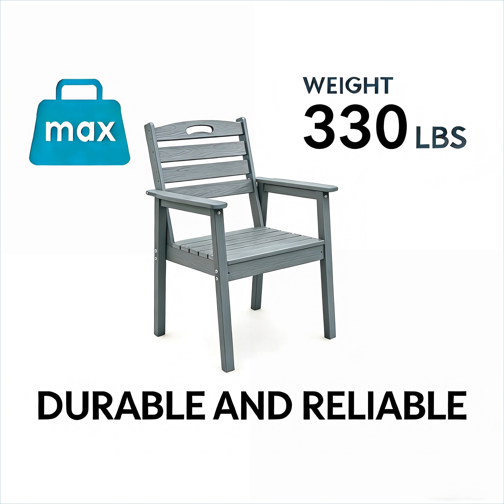 Watnature Modern Minimalist Silhouette Cool Gray HDPE Outdoor Dining ...
