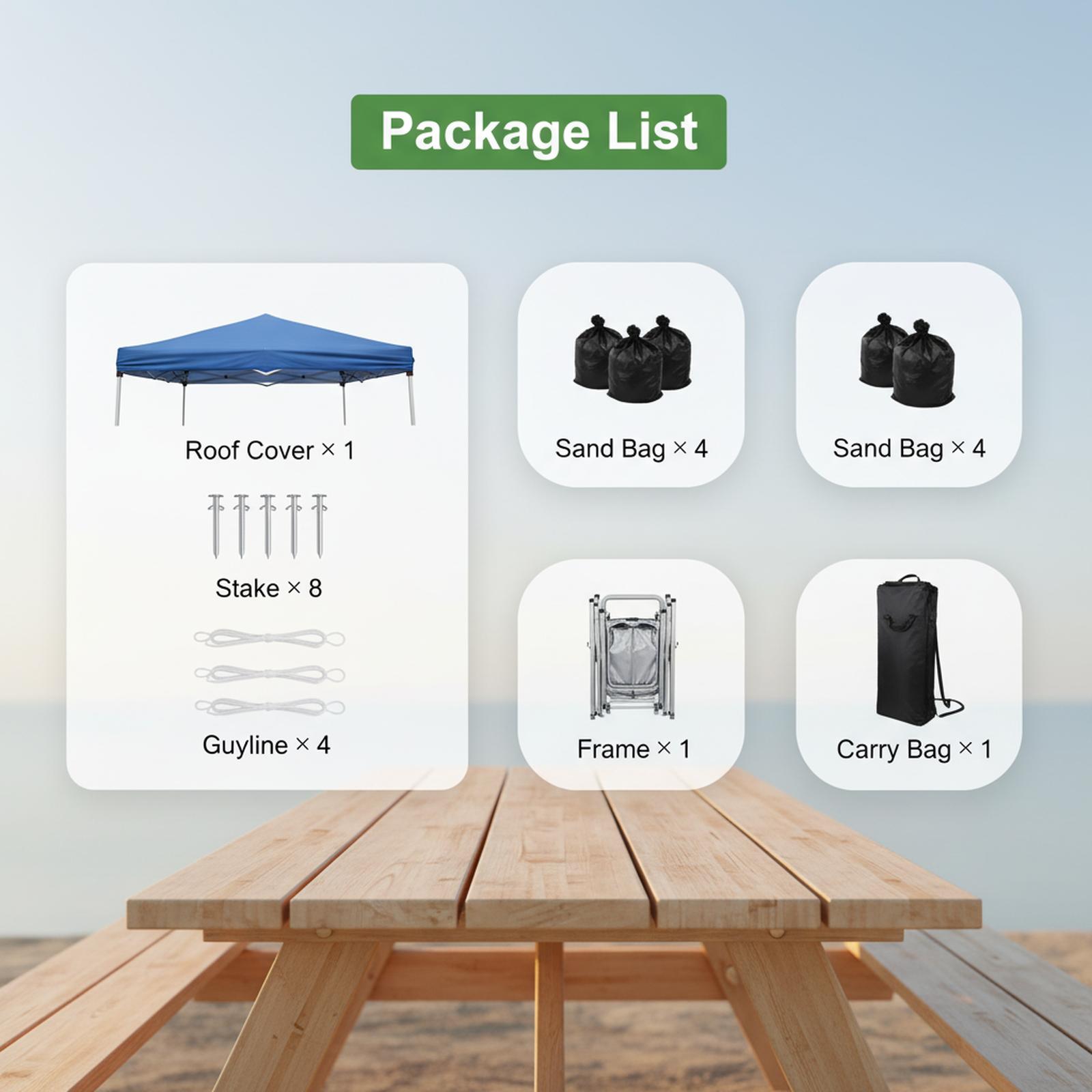 Baginizer 10x10 Pop Up Tent Instant Setup Portable Carry Bag Sandbags ...