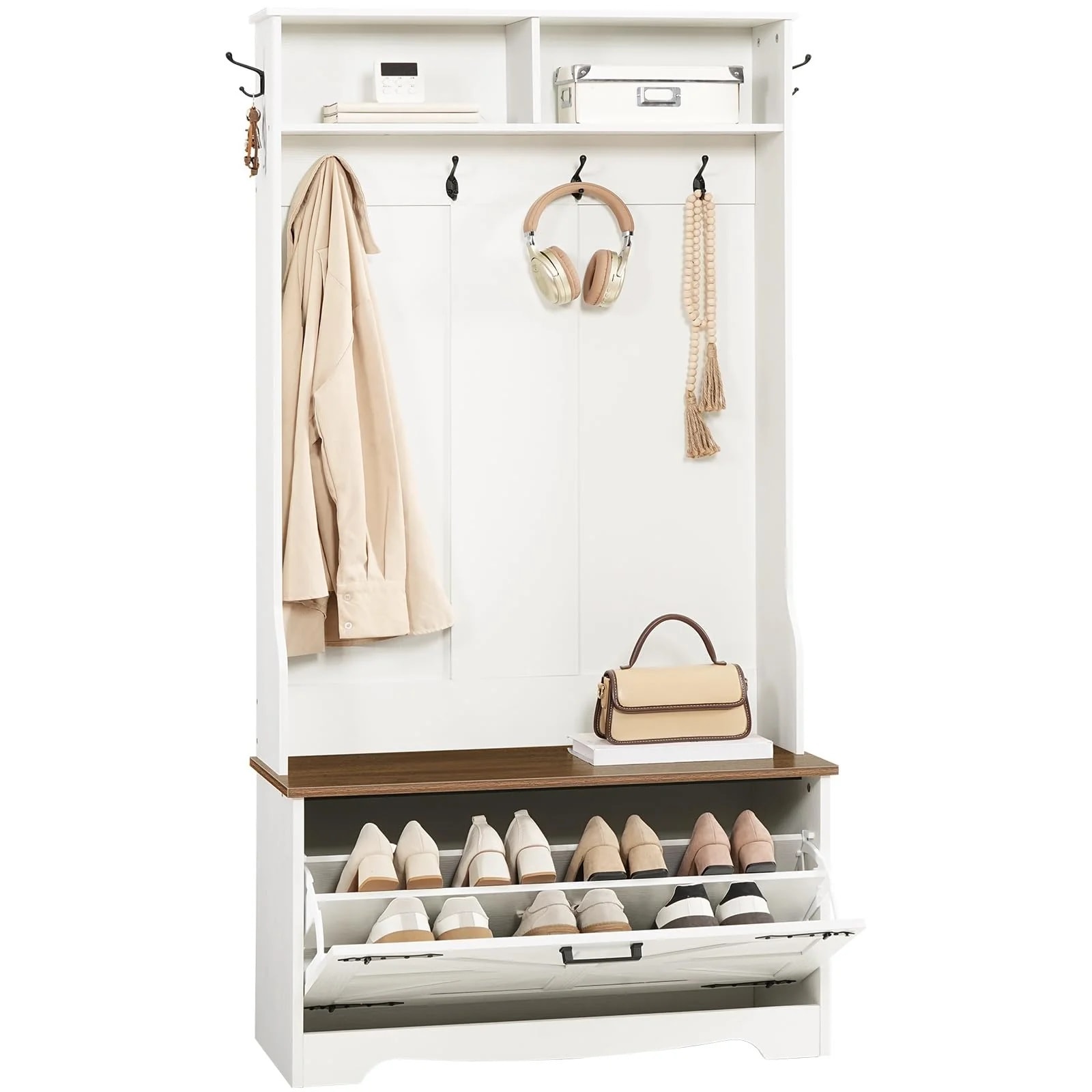 Composite Farmhouse Hall Trees at Lowes.com