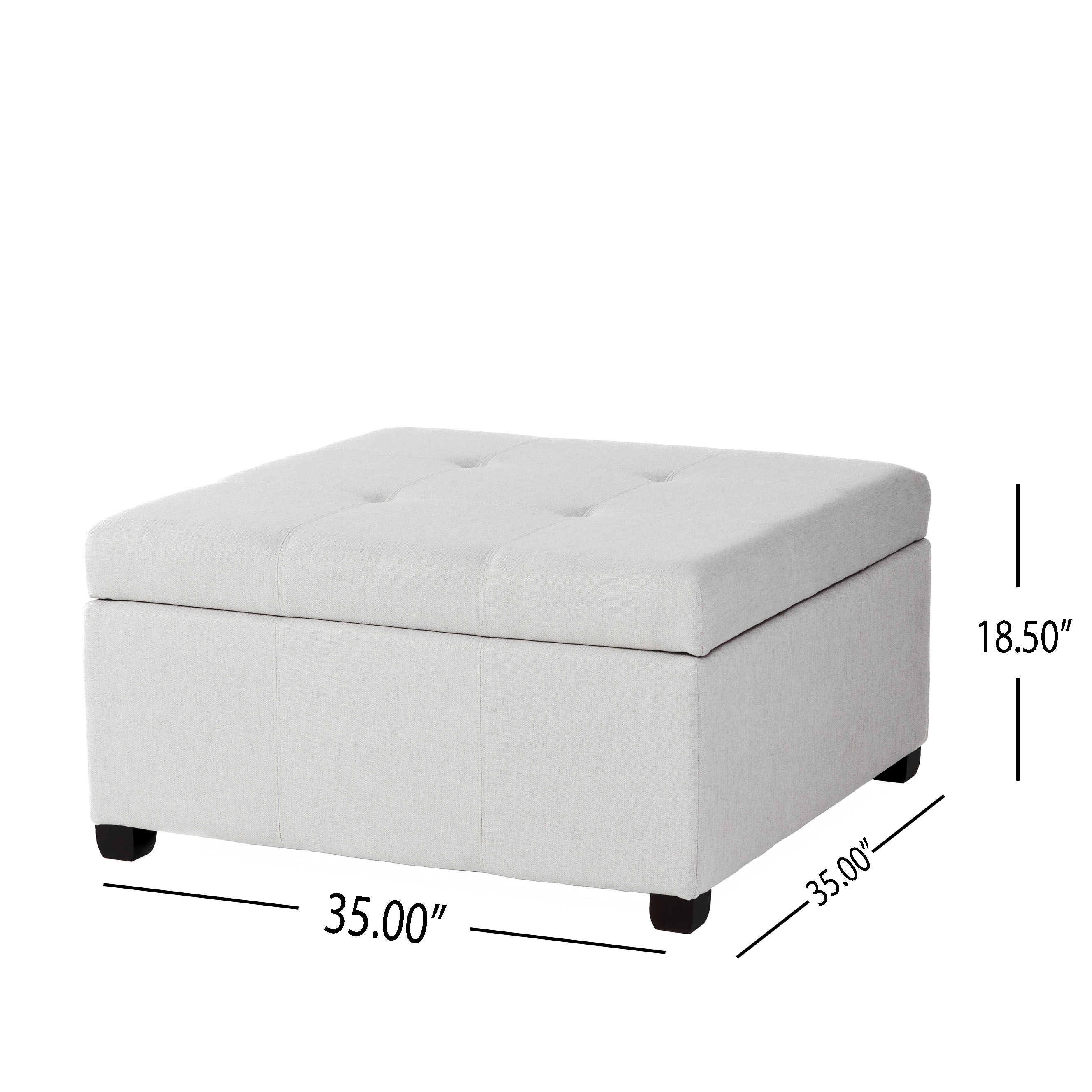 Christopher Knight Home Upholstered Storage Ottoman-LIGHT GREY in the ...