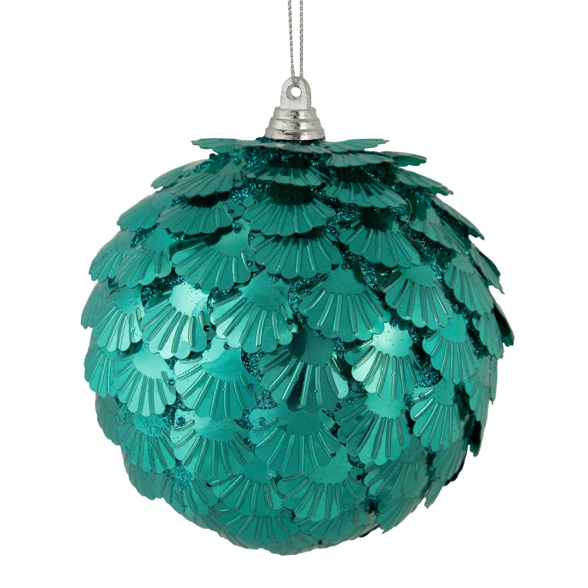 Northlight Sequin Layered Clamshells Christmas Ball Ornament - 4 inch ...