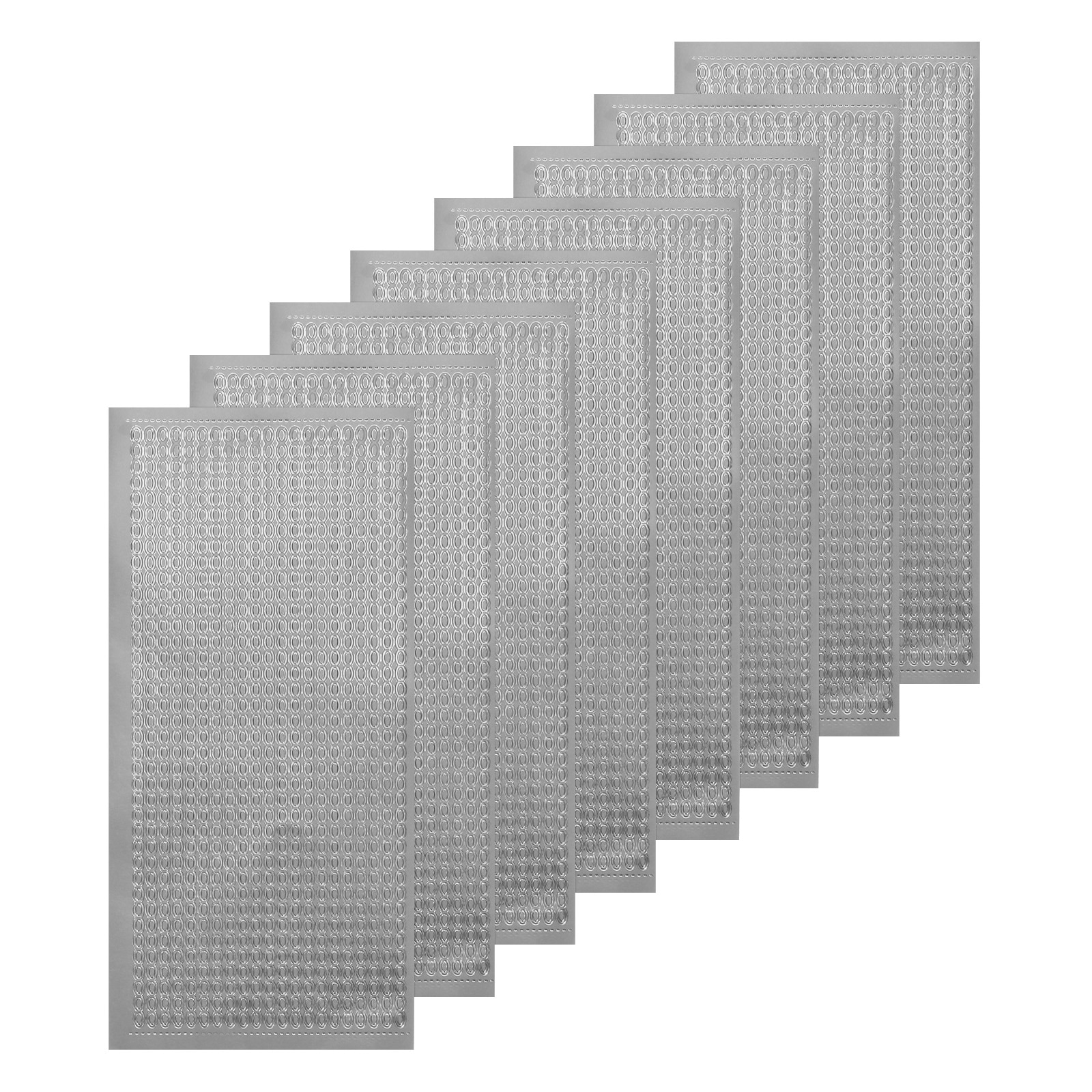 Unique Bargains 8 Sheets Nail Silver Glitter Art Stickers Decals 3D ...