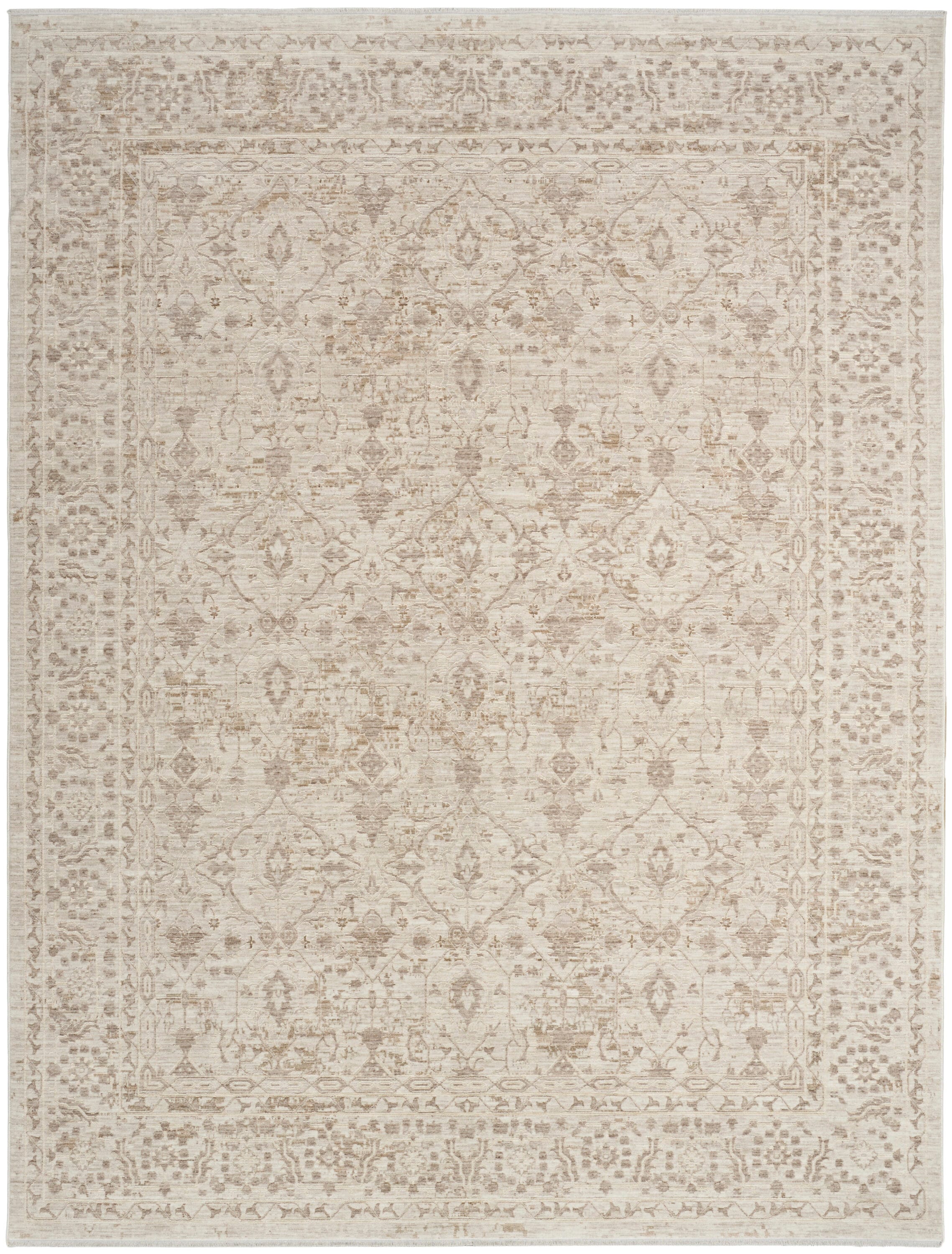 Nourison Home Outlines 9 x 12 (ft) Loomed Ivory Grey Rectangular Indoor ...