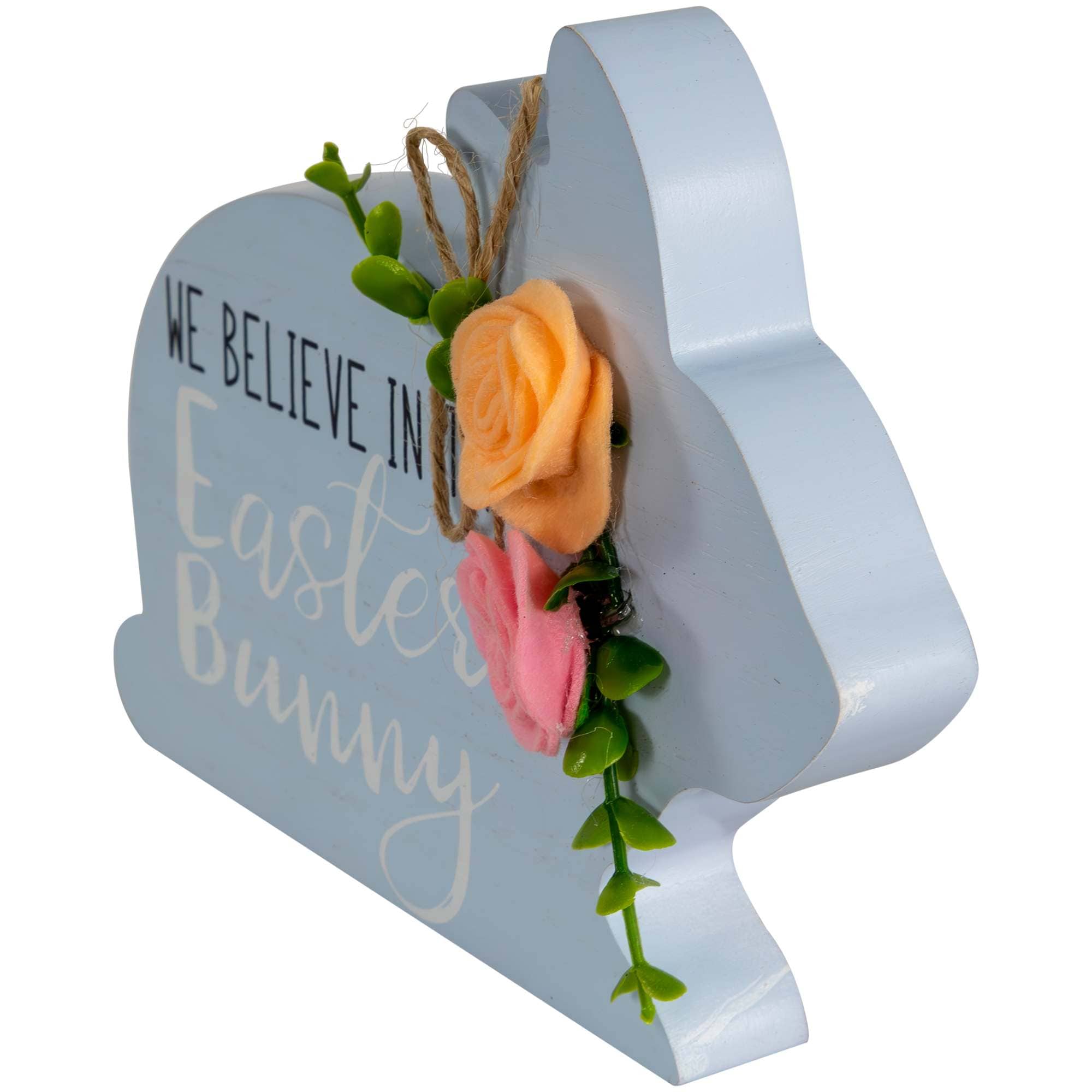 Northlight Floral Bunnies Wooden Easter Signs - 7.75 inch - Set of 4 in ...