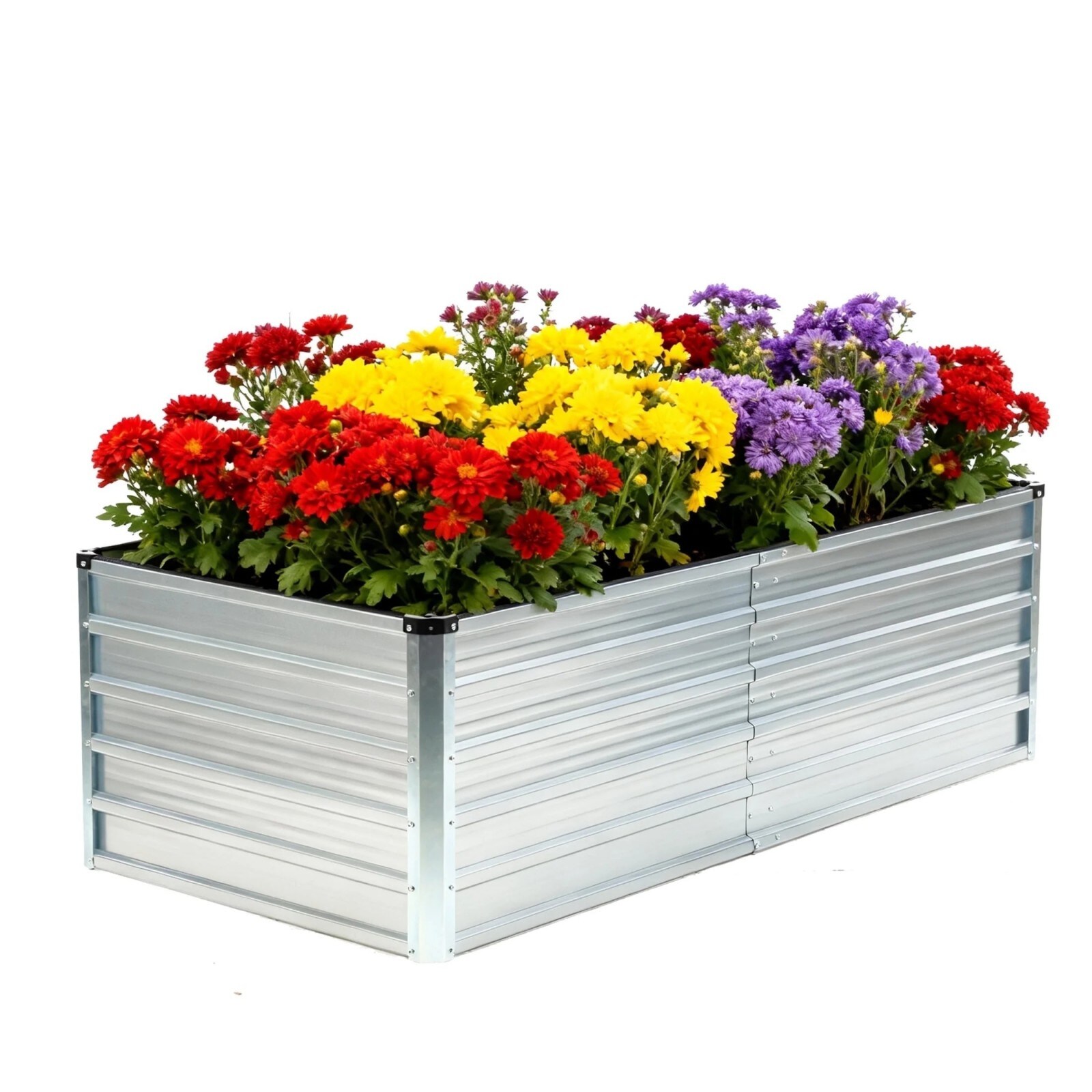 GlasFlength Metal Raised Garden Bed Outdoor Planter Box Deep Soil ...