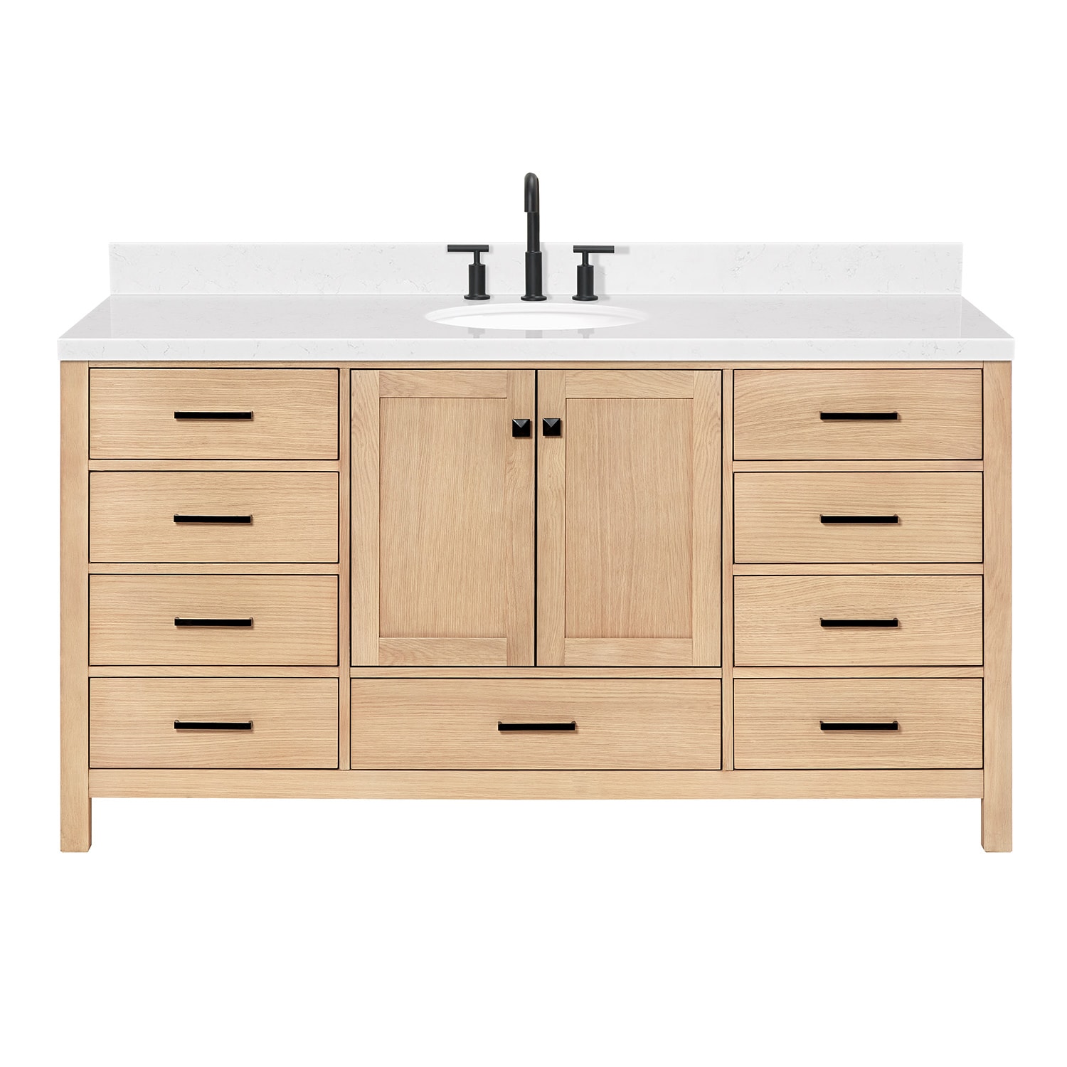 ARIEL Cambridge 66-in Oak Undermount Single Sink Bathroom Vanity with ...