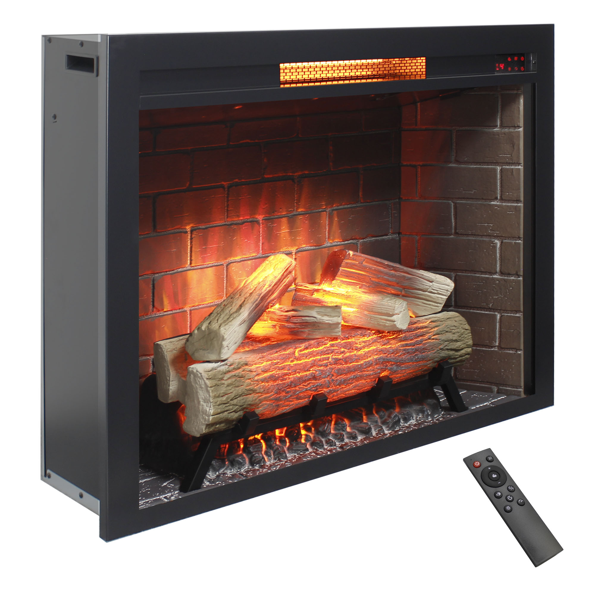 Siavonce 35.1-in W Antique Black Free standing Infrared quartz Corner ...