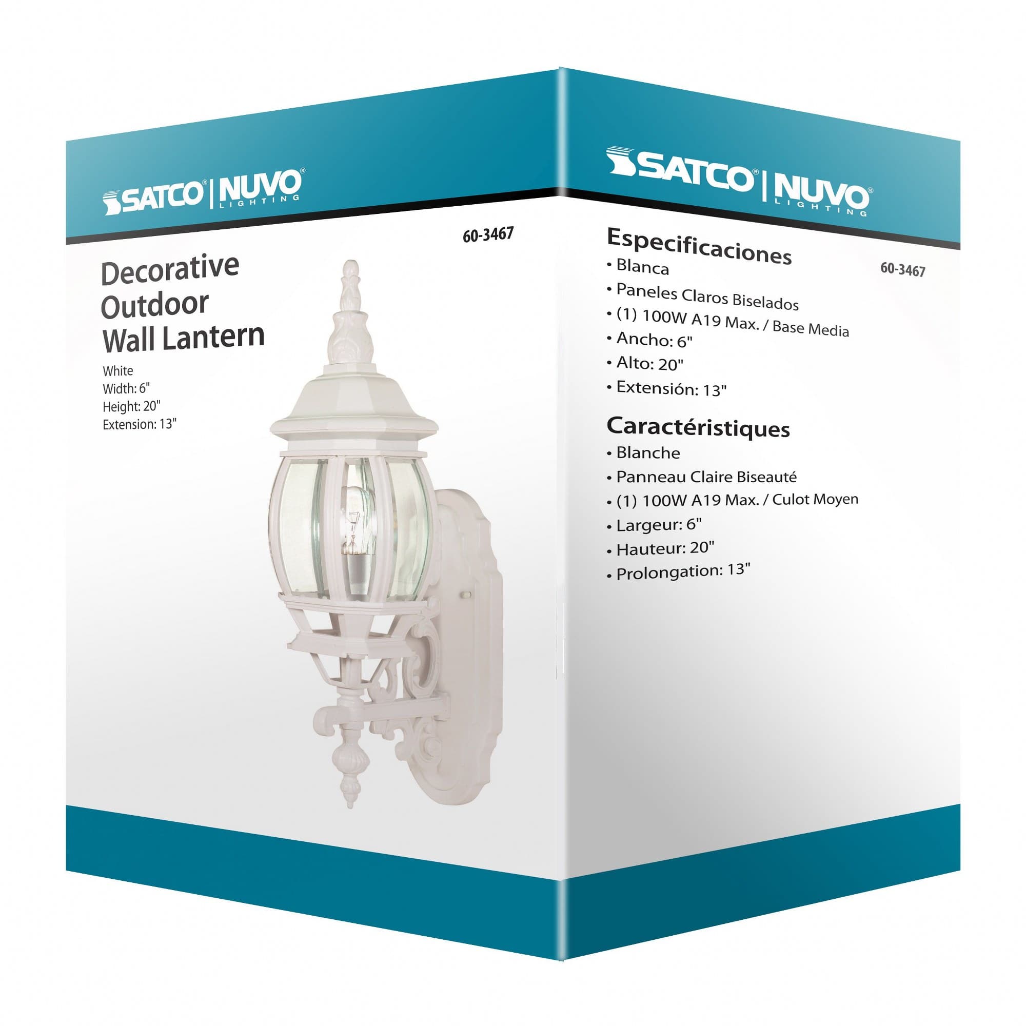 Nuvo Lighting Central Park 1-Light White Outdoor Wall Light in the ...