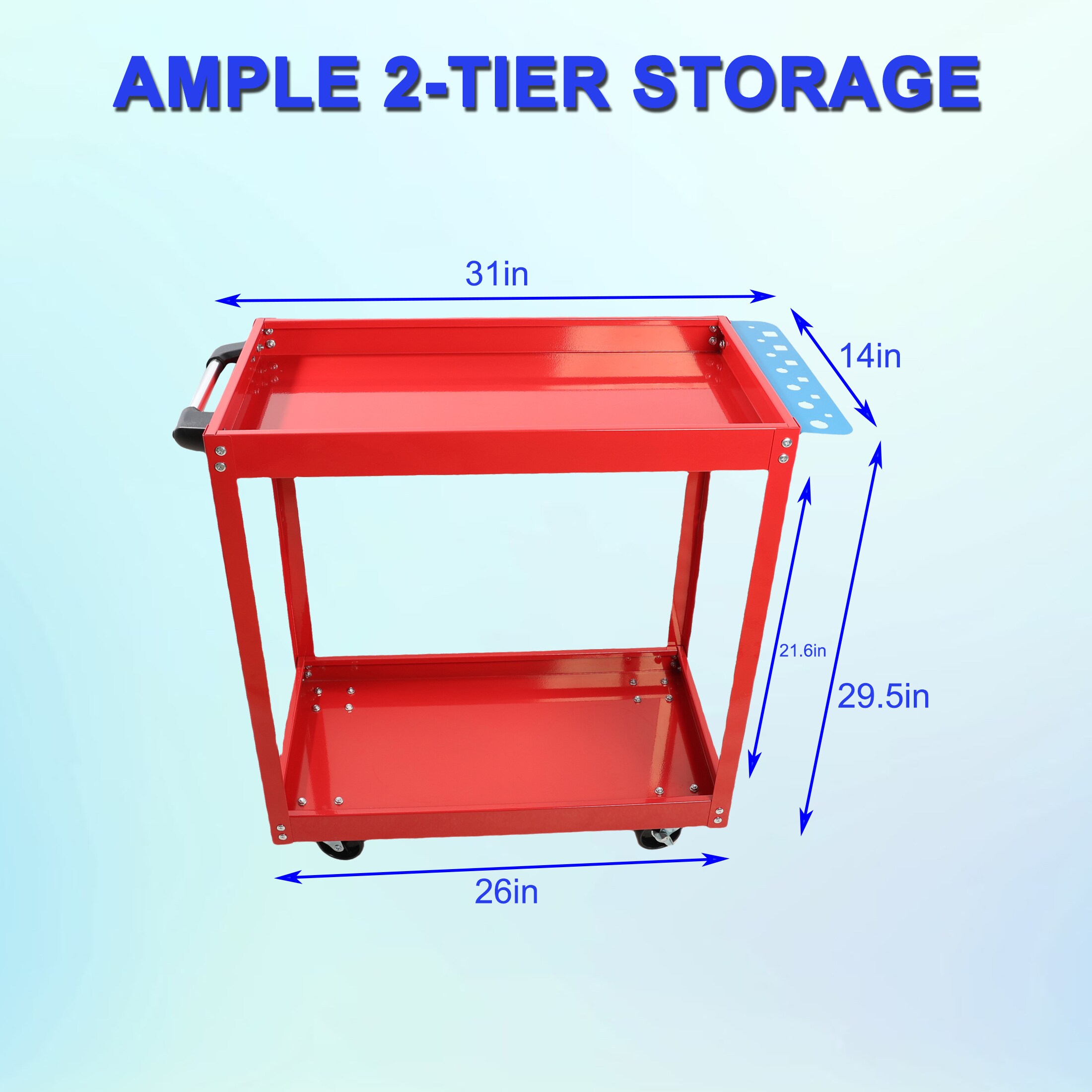 Tatayosi Heavy Duty Steel Utility Cart Tool Cart on Wheels Industrial ...