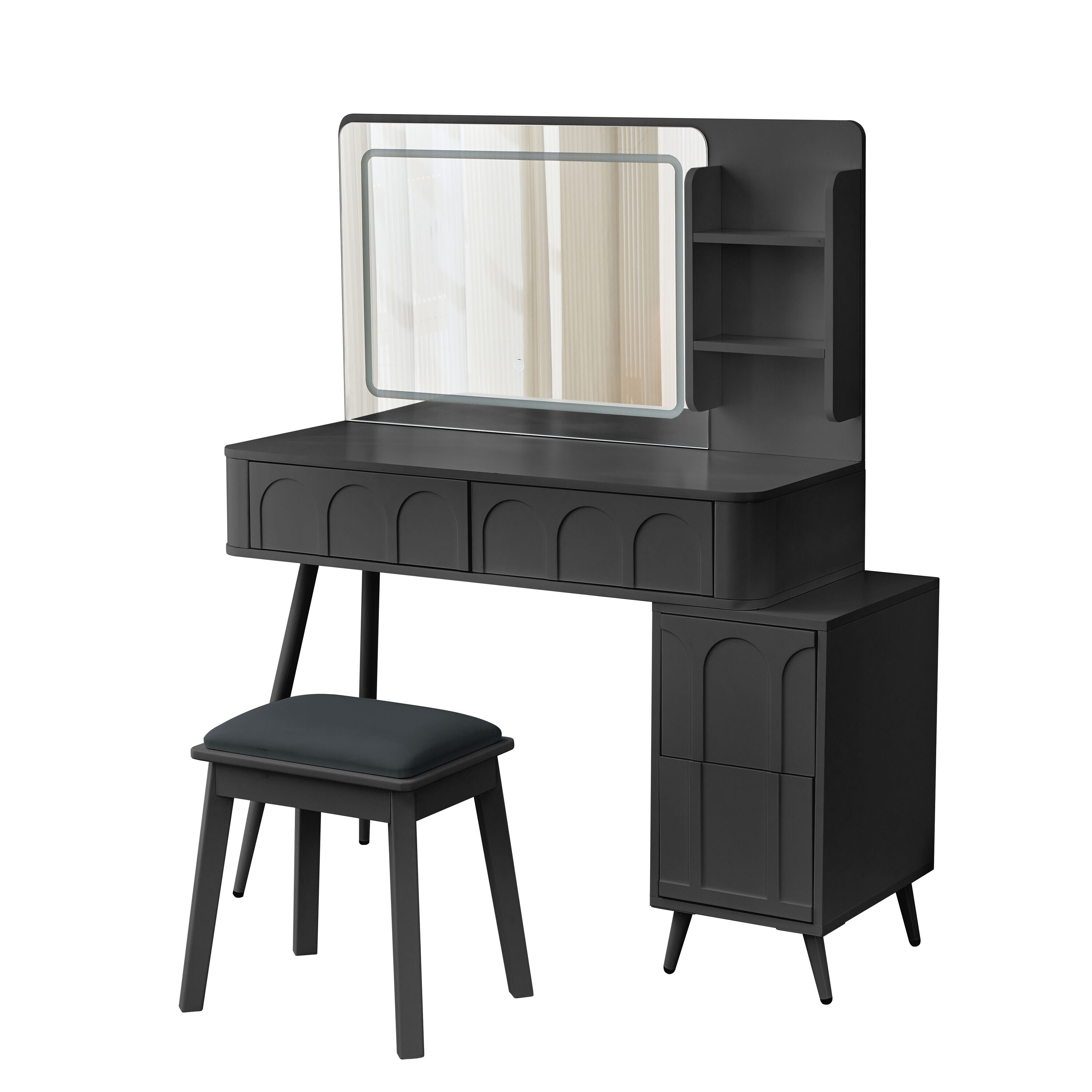 Siavonce 46-in Black Makeup Vanity in the Makeup Vanities department at ...