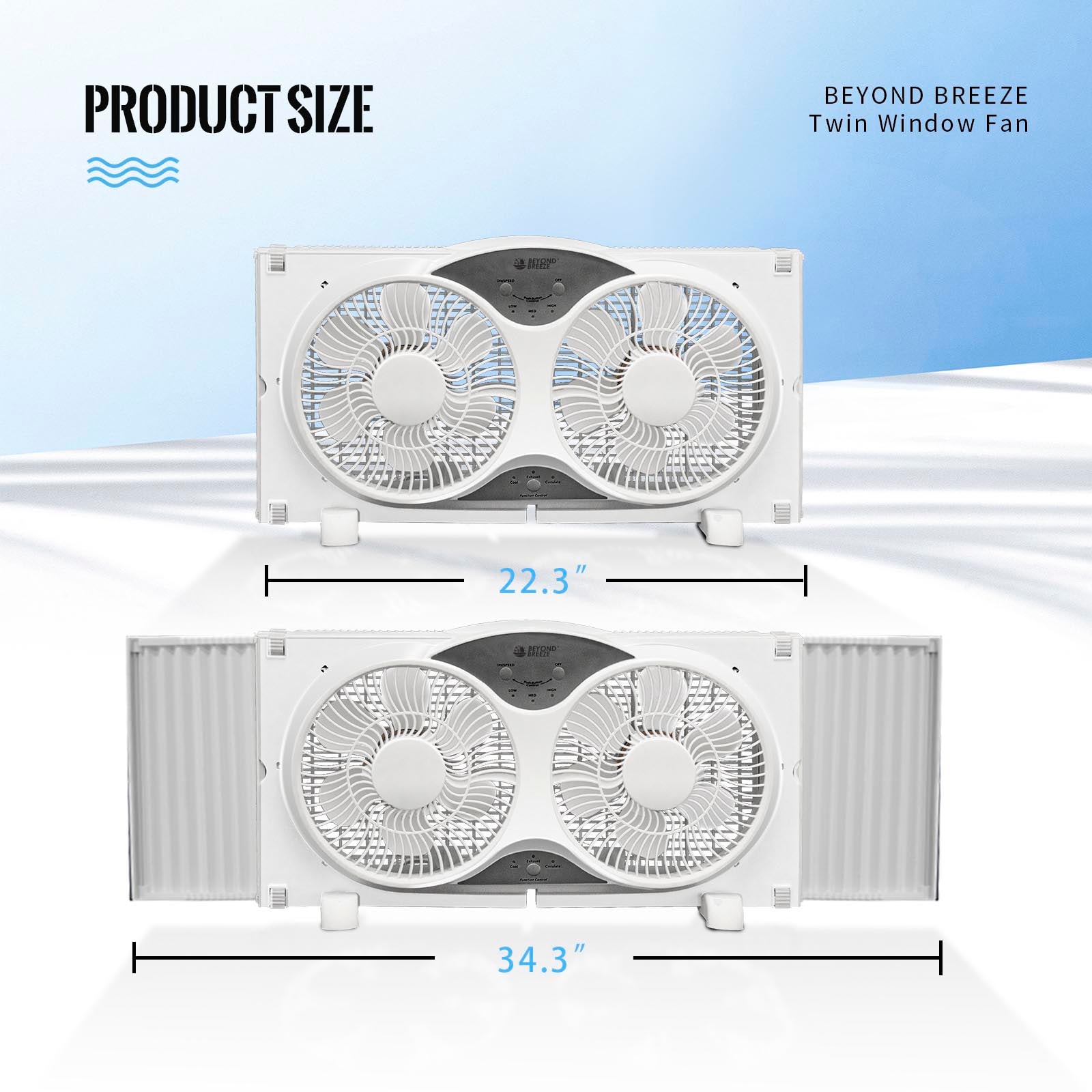 BEYOND BREEZE 9-in 120-Volt 3-Speed Indoor White Window Fan with Remote ...