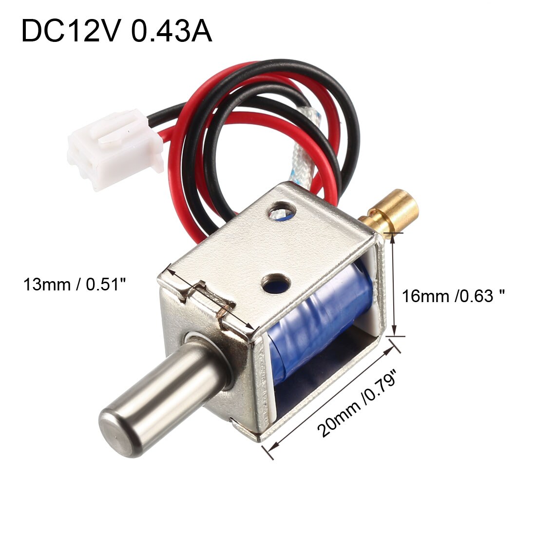 Unique Bargains DC 12V 0.43A 4mm Mini Electromagnetic Solenoid Lock ...
