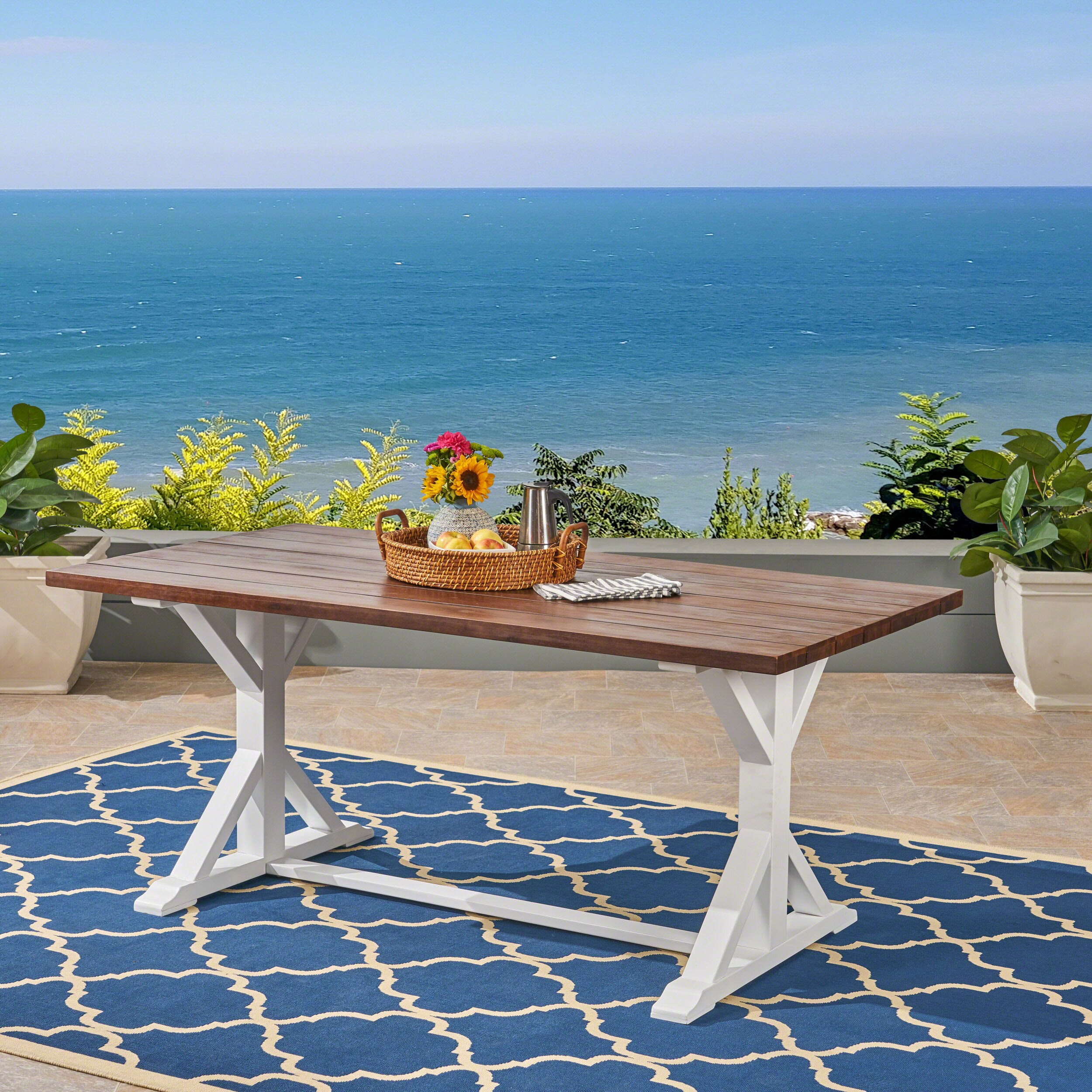 Christopher Knight Home Cassia Outdoor Rustic Farmhouse Acacia Wood ...