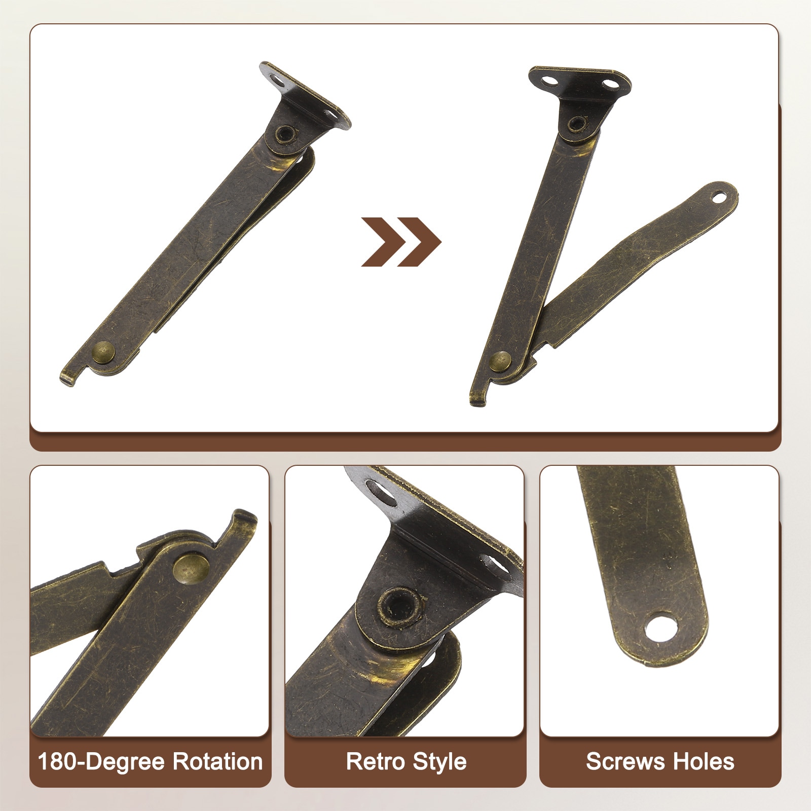 Unique Bargains 2pcs 3.5Inch Folding Lid Support Hinges Lift Up Stay ...