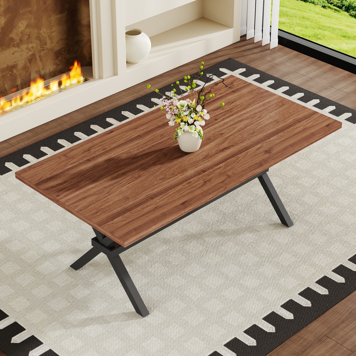 Streamdale Furniture Streamdale 71'' Walnut MDF Splicing Dining Table ...