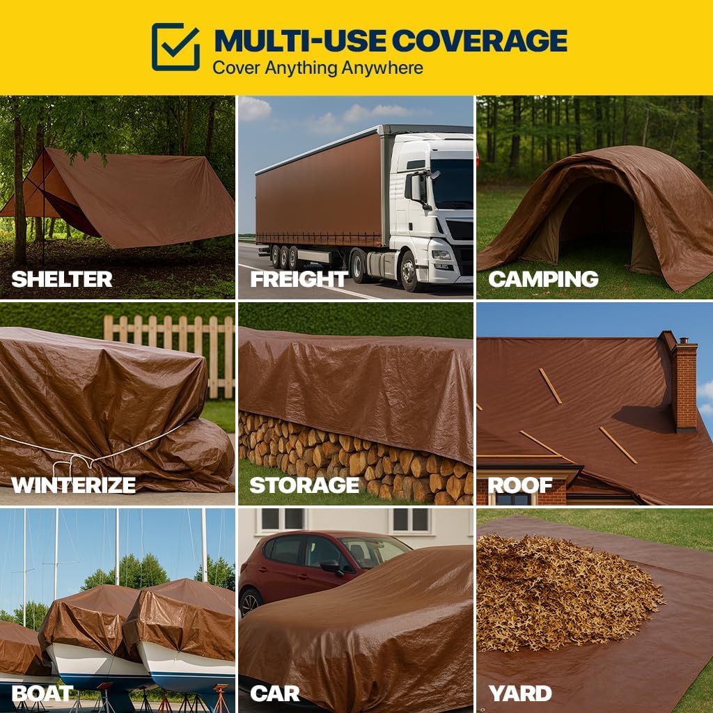 Seal Skin Covers 6-ft x 8-ft Brown Waterproof Commercial Polyethylene ...