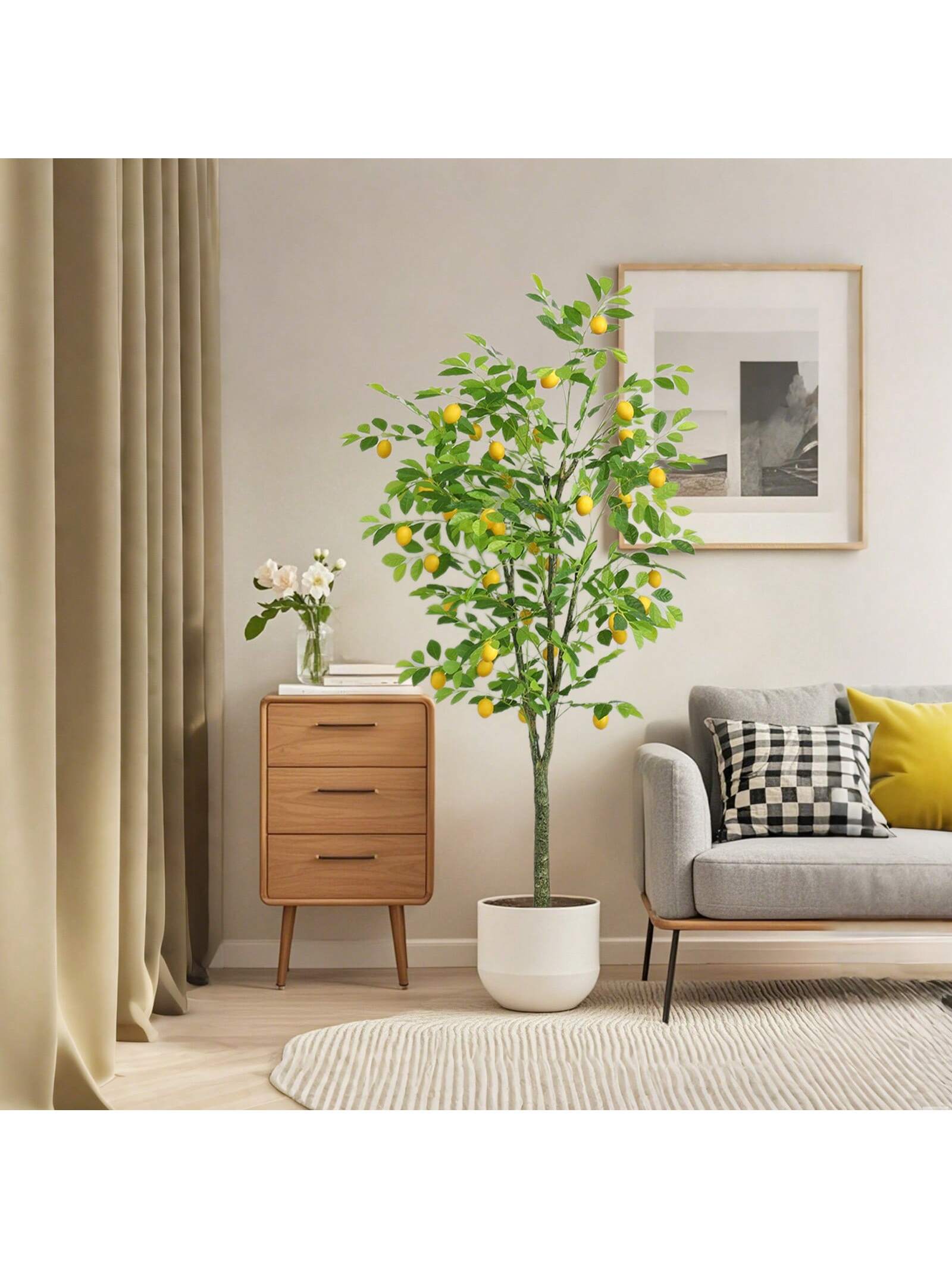 Der Rose 5.9FT Home Artificial Lemon Tree With Realistic Trunks And ...