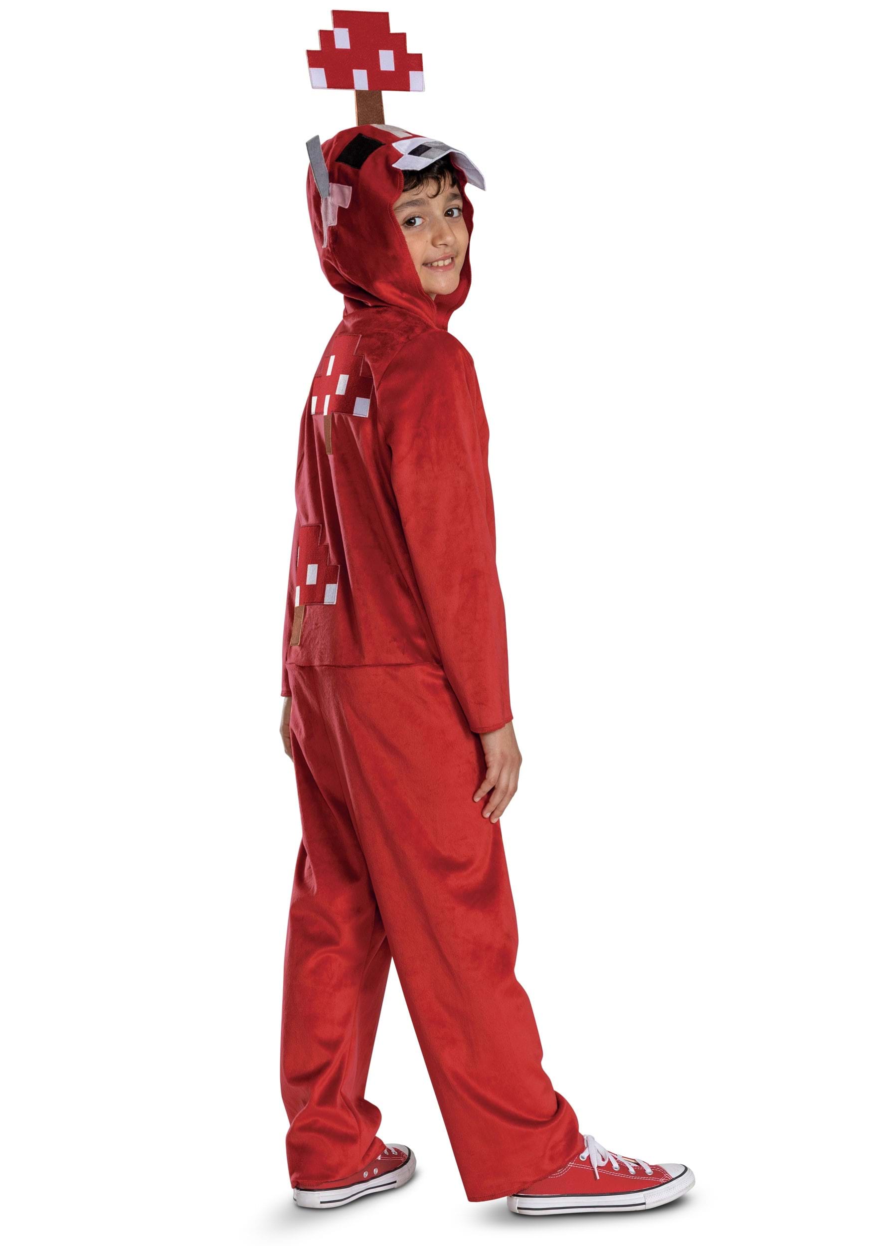 Disguise Minecraft Kid's Mooshroom Hooded Jumpsuit Costume Minecraft ...