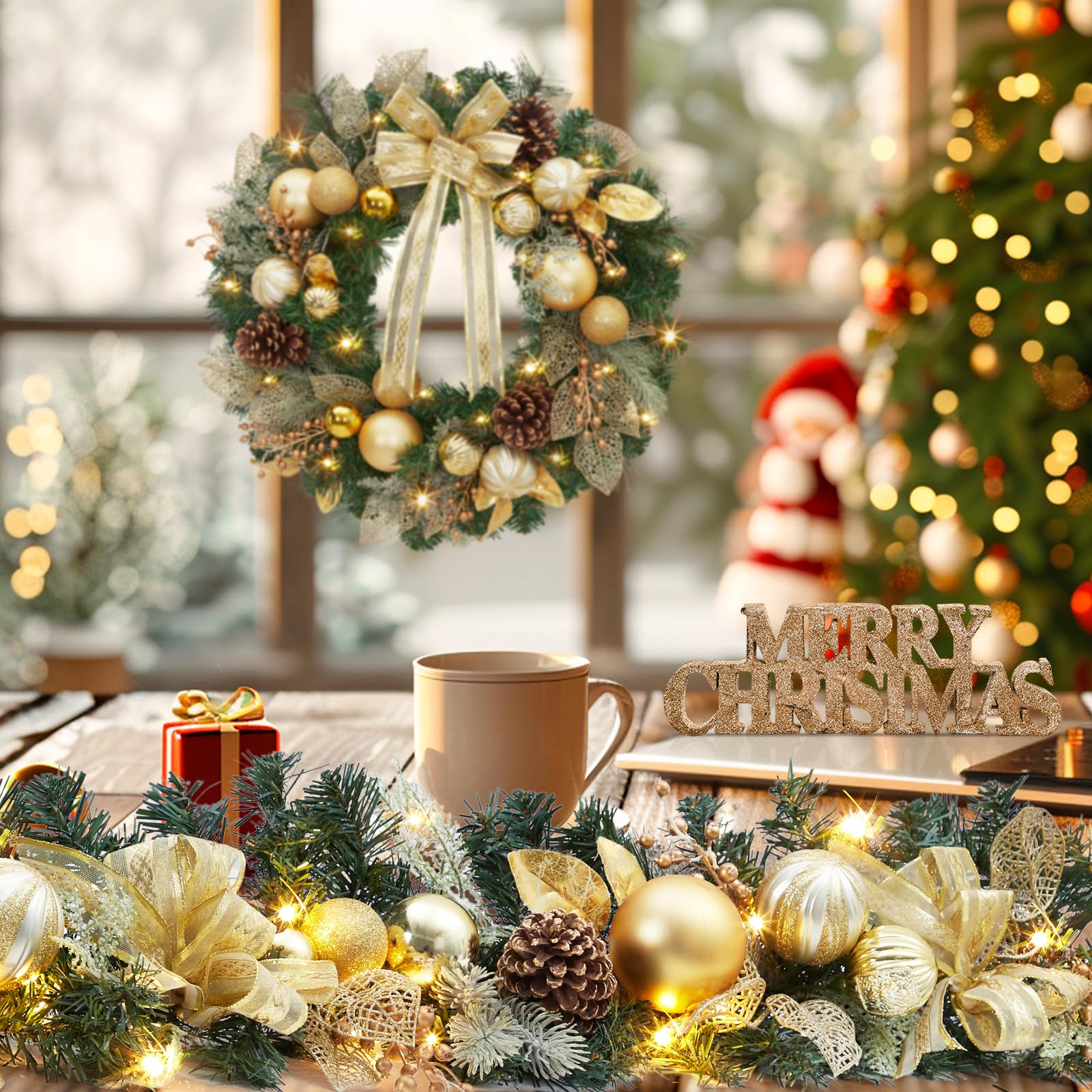 Garvee 6FT Christmas Garland Outdoor Indoor Decor with PVC and Soft ...