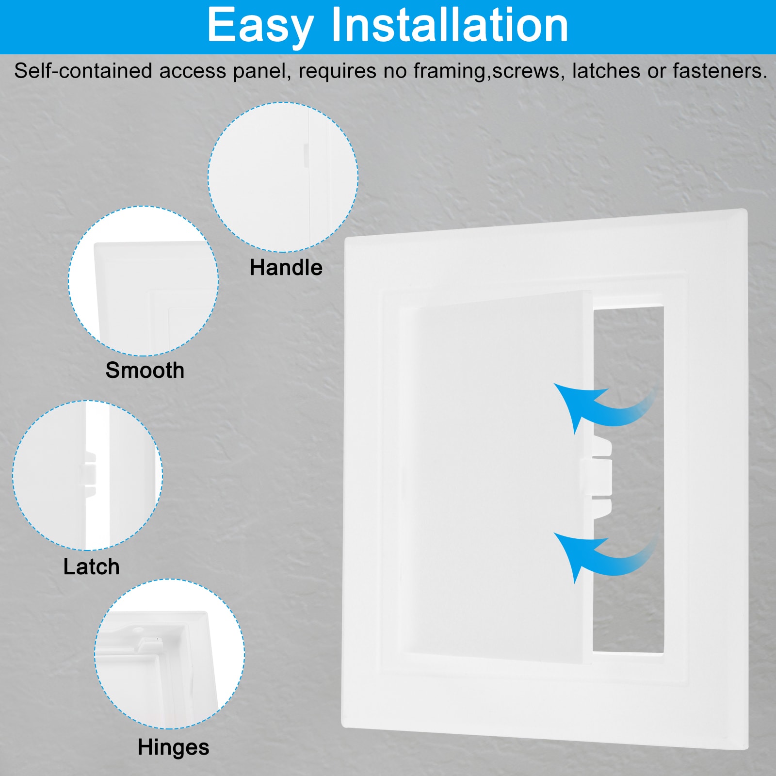 PATIKIL 5x5 inch(125x125mm) Removable Hinged Access Panel ABS Plumbing ...