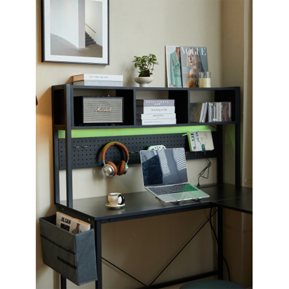 EXTRAUP Office Desk 94.5-in Black Modern/Contemporary Computer desk in ...