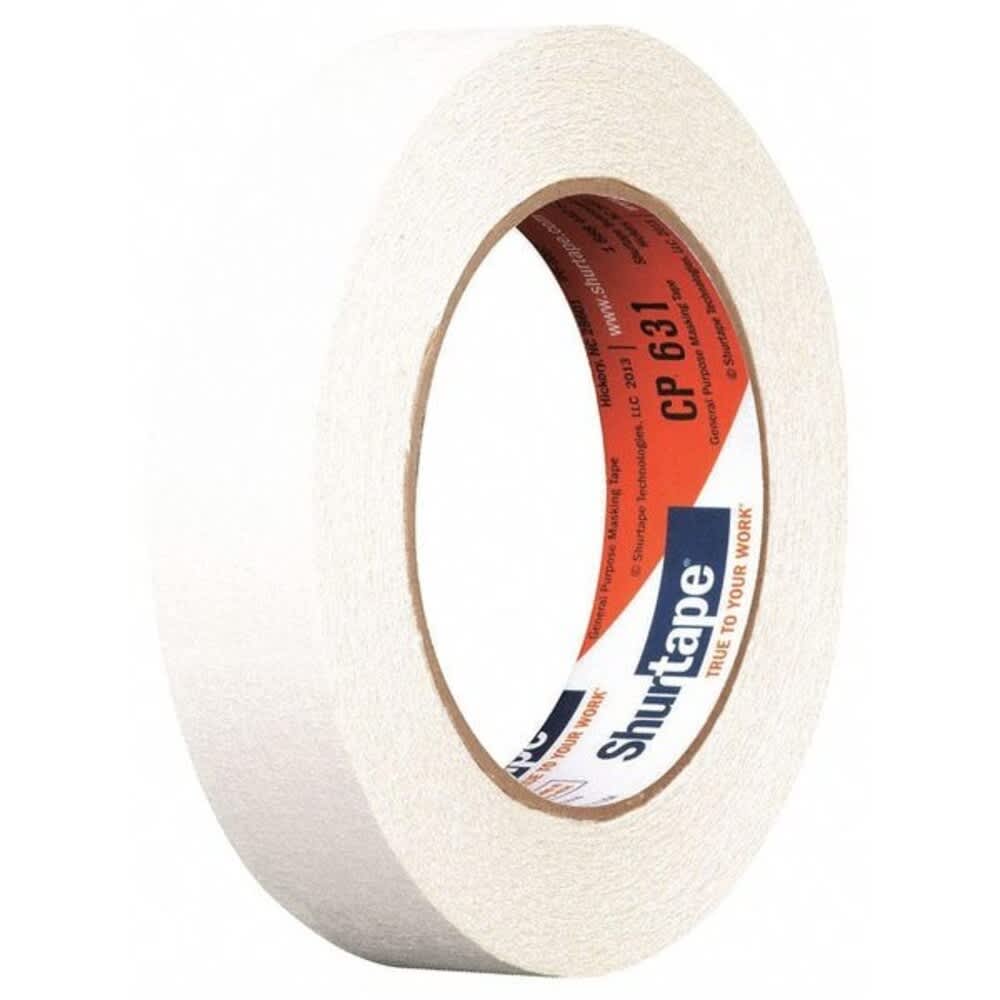 Shurtape Masking Tape 24 mm W x 55 m L 4.9 mil Thick White Rubber ...