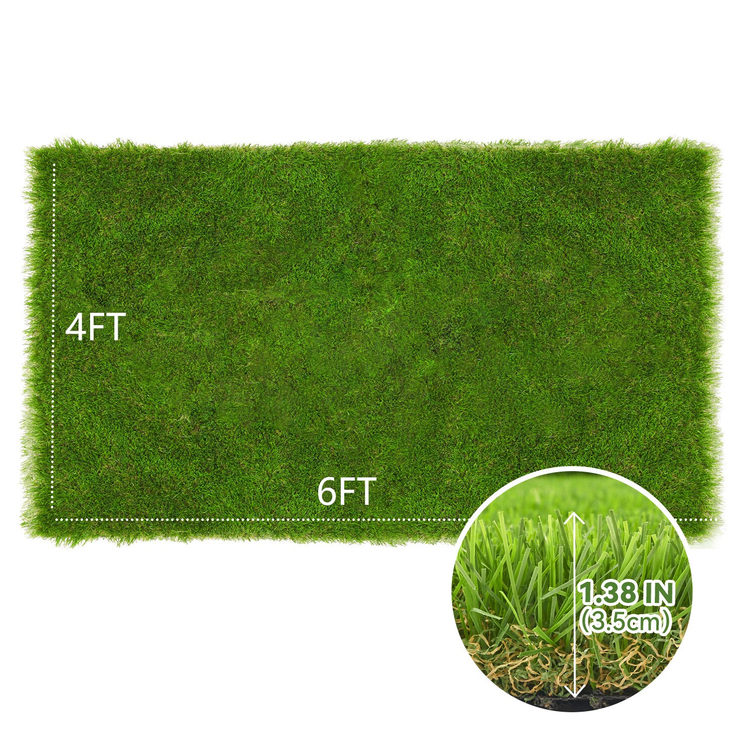 LOVMOR Grass Outdoor 4 FT x 6 FT Fake Grass Turf Grass For Dogs ...