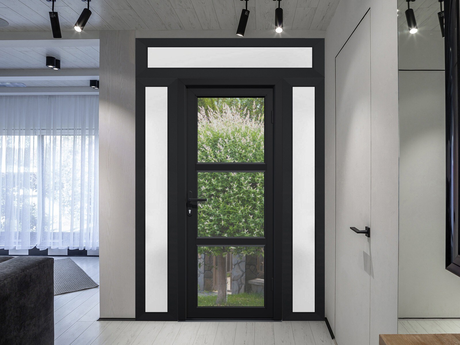 Vdom doors VDOMDOORS MANUX 8555 Exterior Prehung Steel Door Matte Black ...