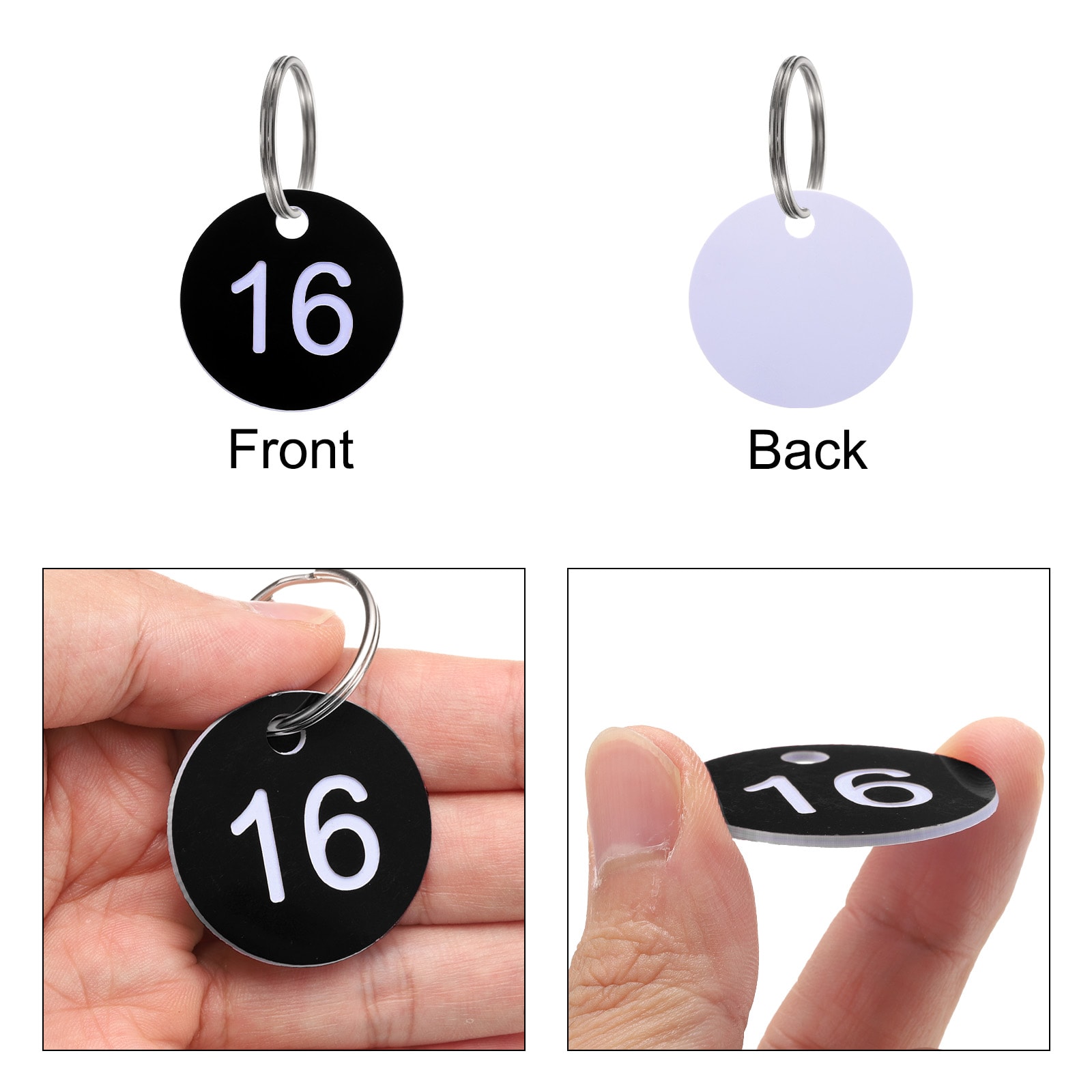Unique Bargains Number Key Tags 1-20 20pcs 35mm Round Number Tags ...
