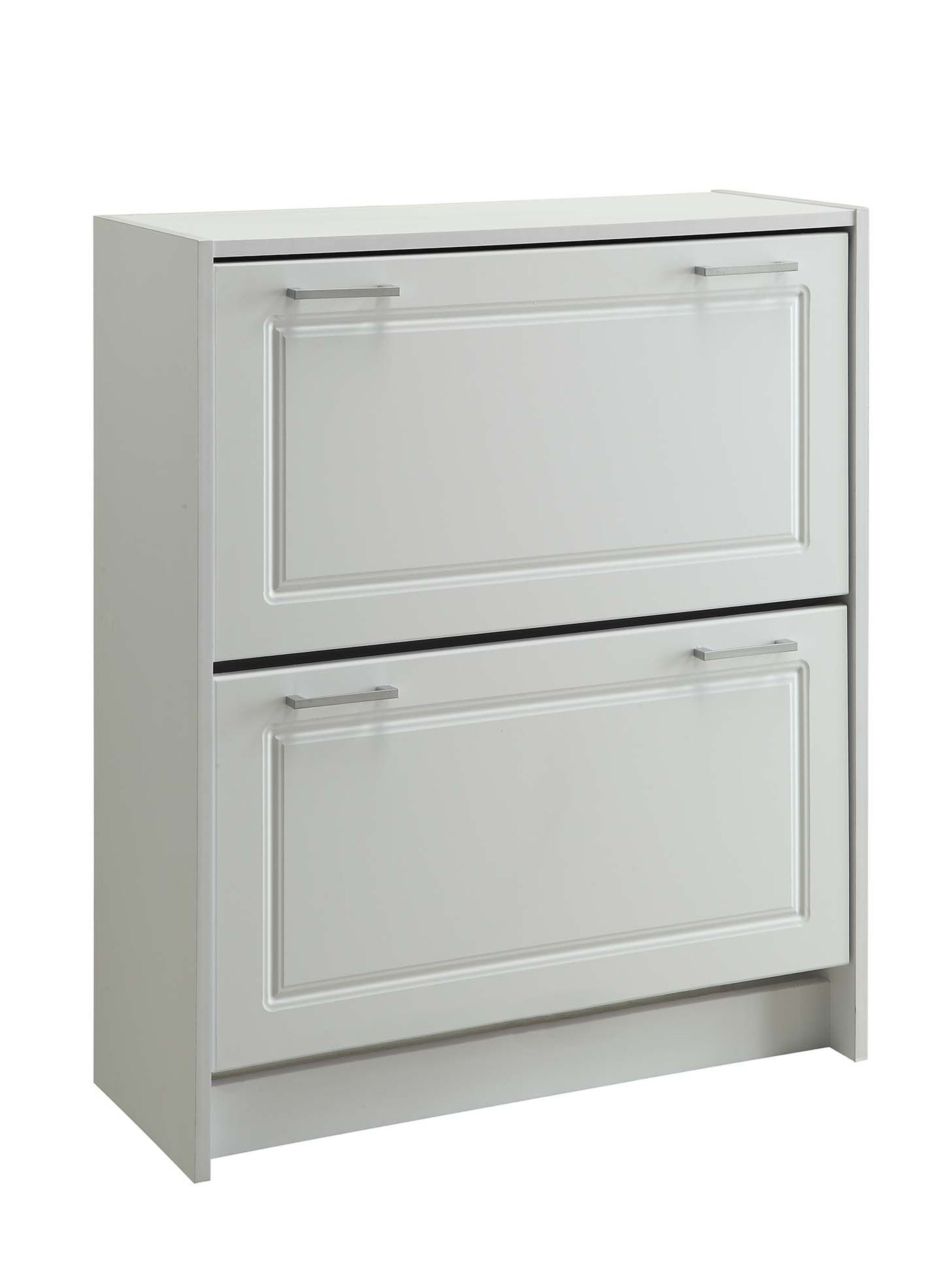 4D Concepts 34.5 in H 2 Tier 24 Pair White Composite Shoe Cabinet in the Shoe Storage department at Lowes
