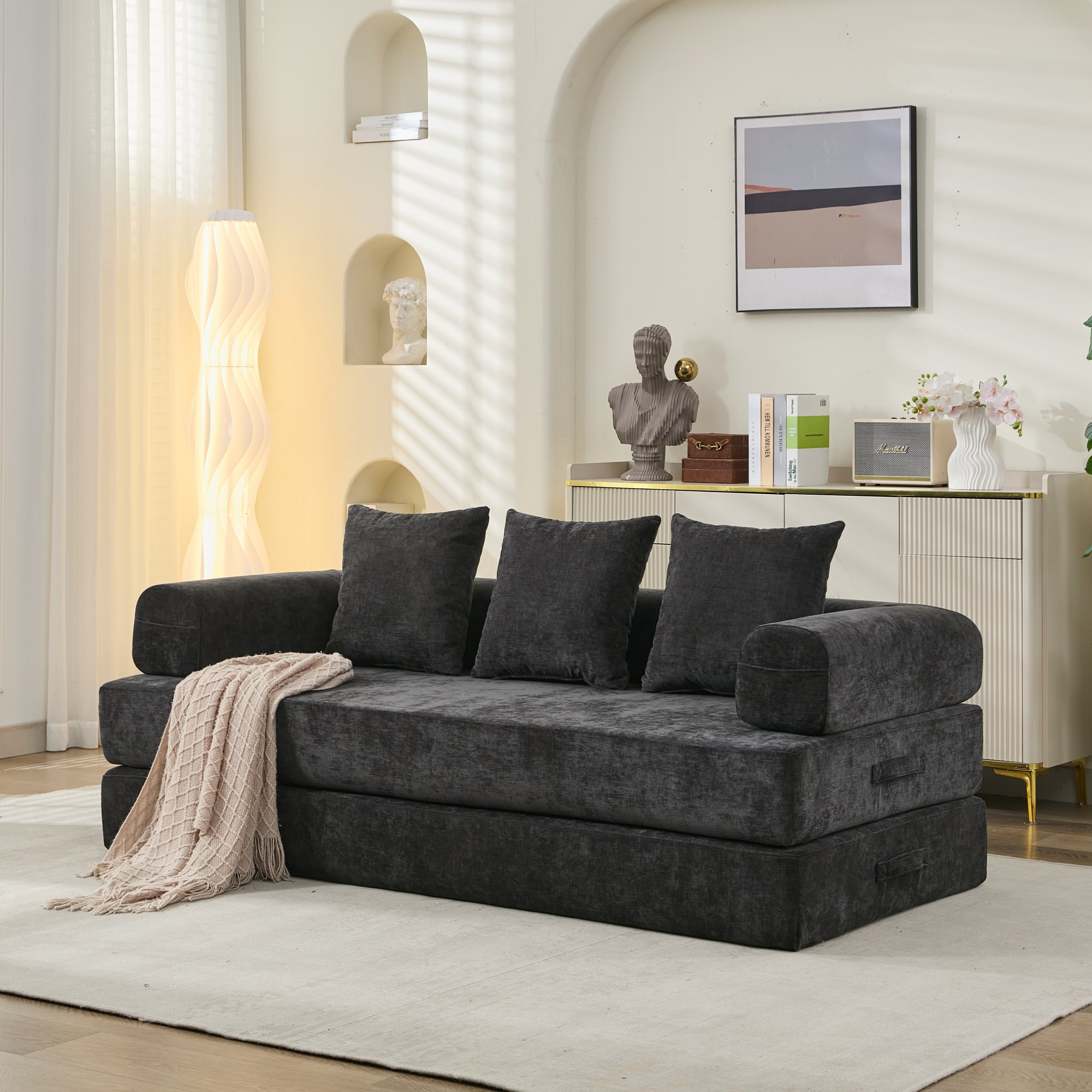 LUXEYARD Comfy Convertible Folding Mattress Couch Floor Sofa Bed ...