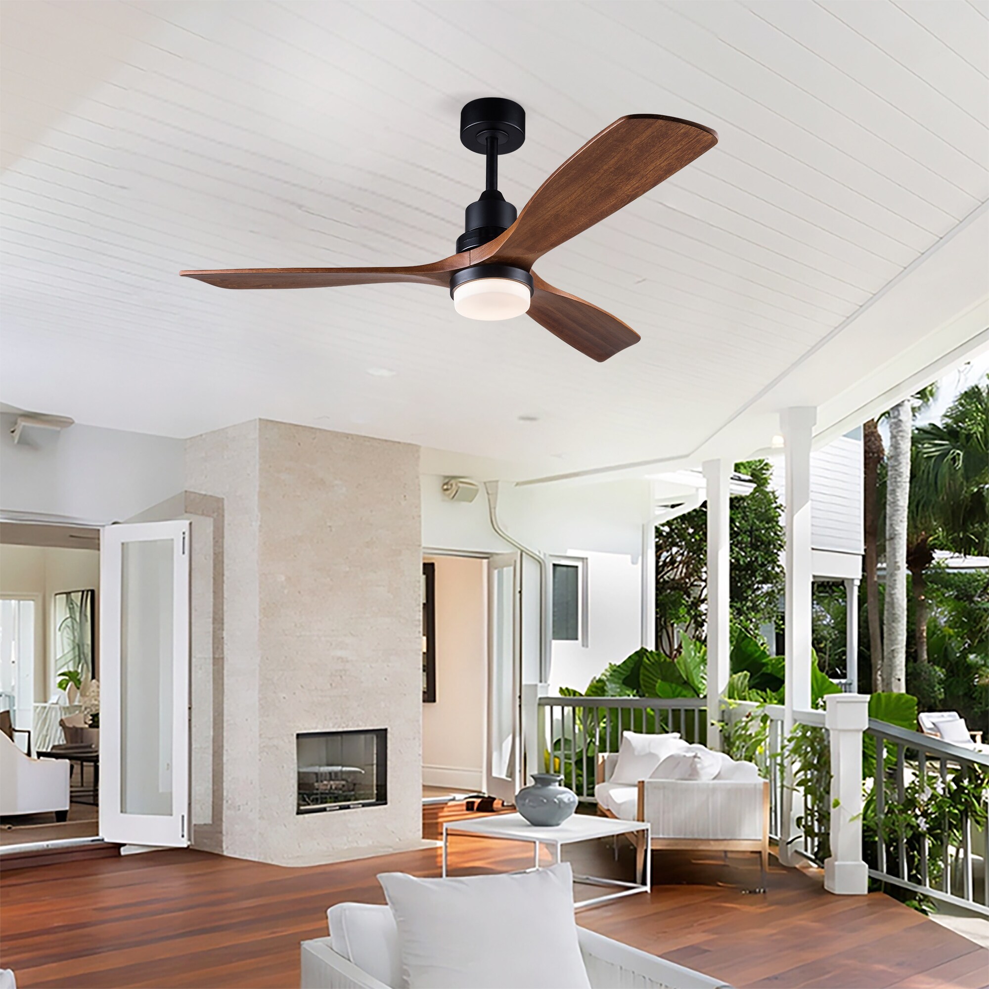 GDFStudio 52 inch Ceiling Fan with lights with DC motor Remote Control ...