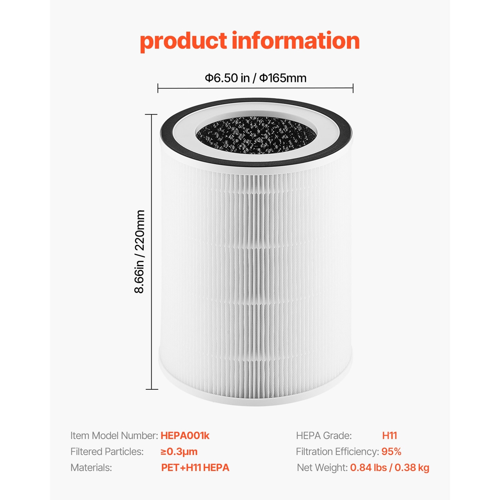 GIVIMO Air Purifier Replacement Filter H11 - 2-in-1 PET Pre-Filter and ...