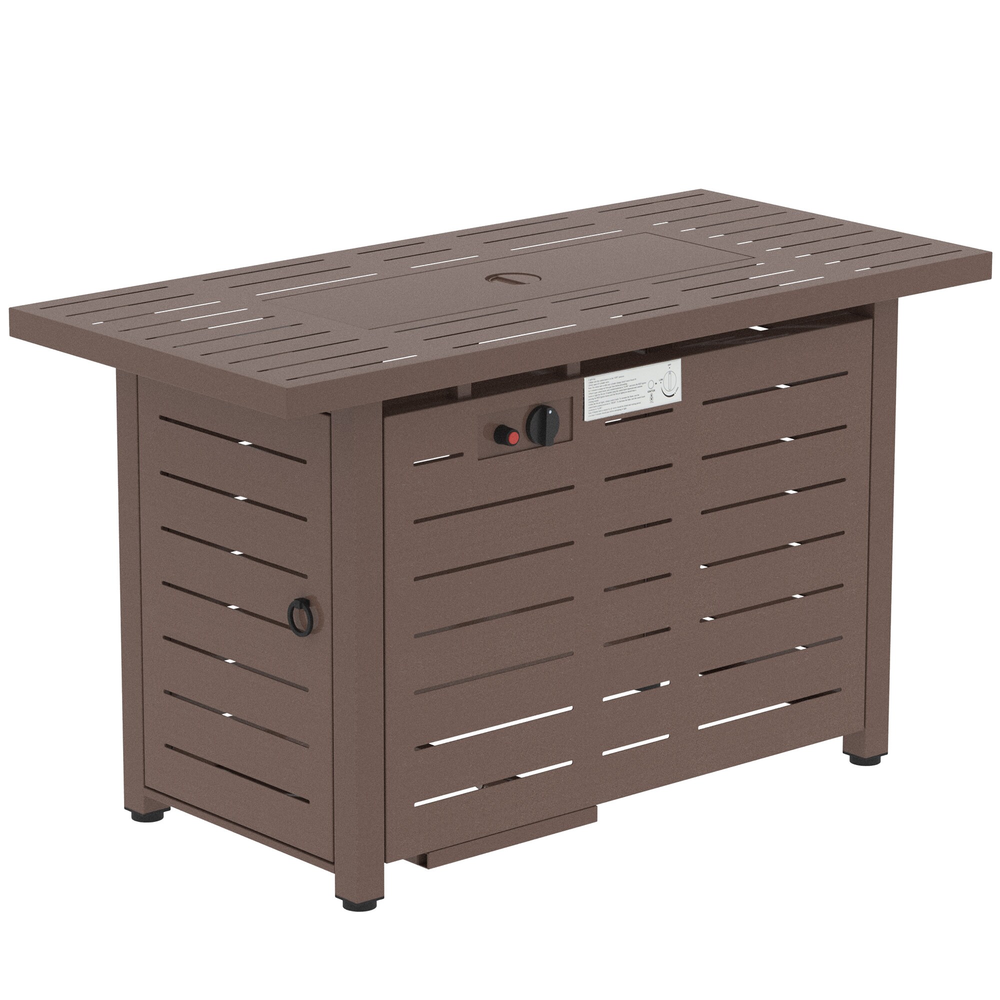 42 Inch 50,000 BTU Outdoor Propane Gas Fire Pit Table Rectangle Gas ...