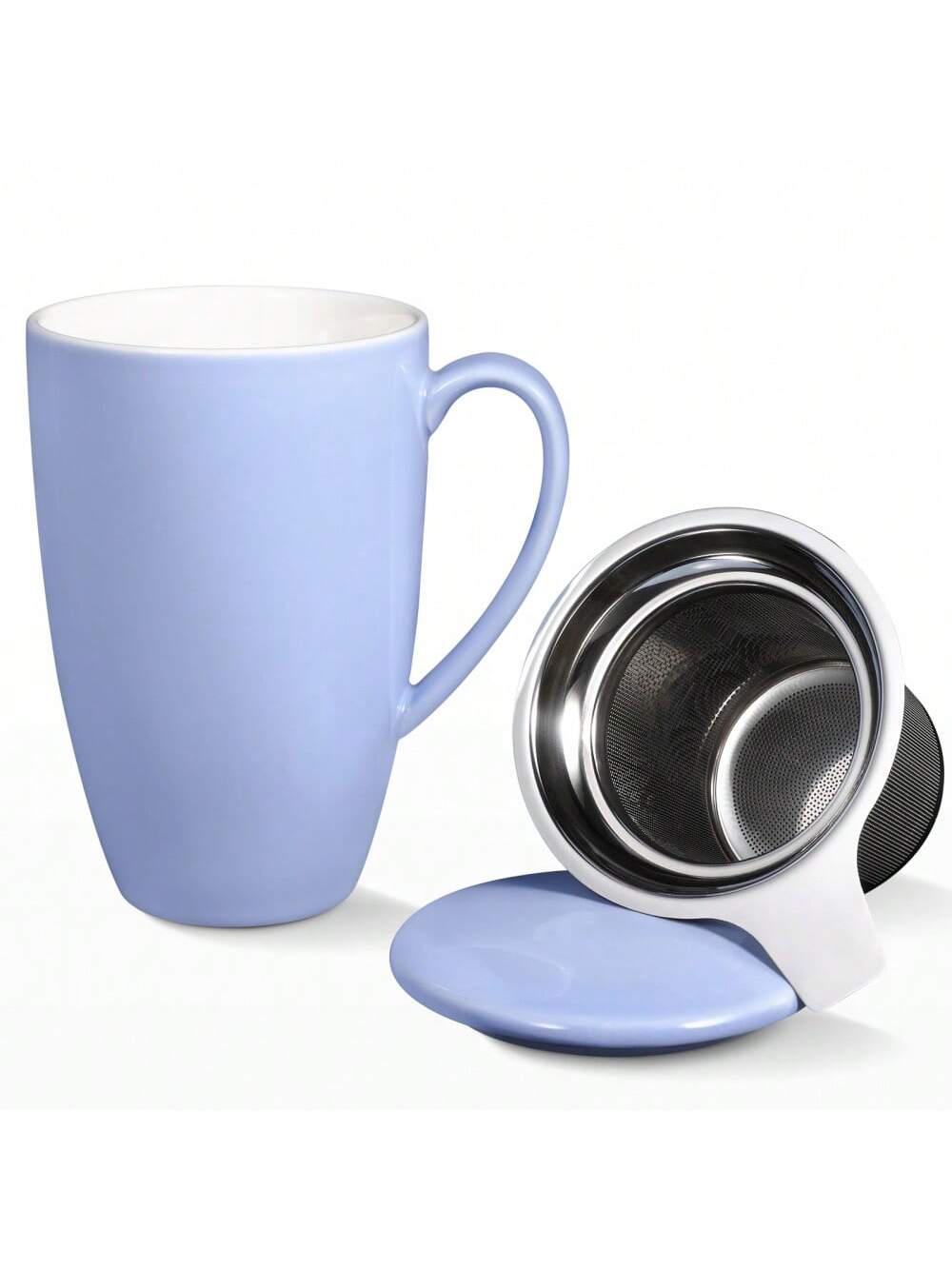 Qeetex 16OZ Ceramic Tea Cup With Stainless Steel Filter. Tea Infuser ...