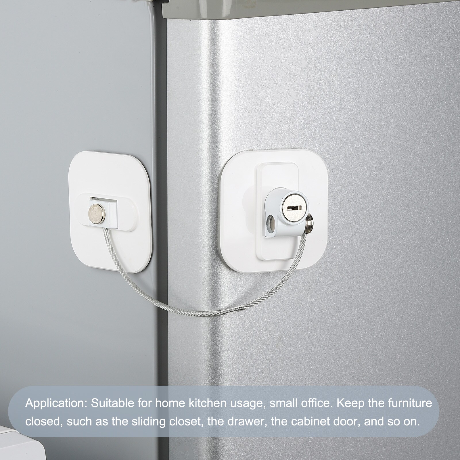 Unique Bargains Gate Latches Adhesive Refrigerator Lock Keyed 180mm ...