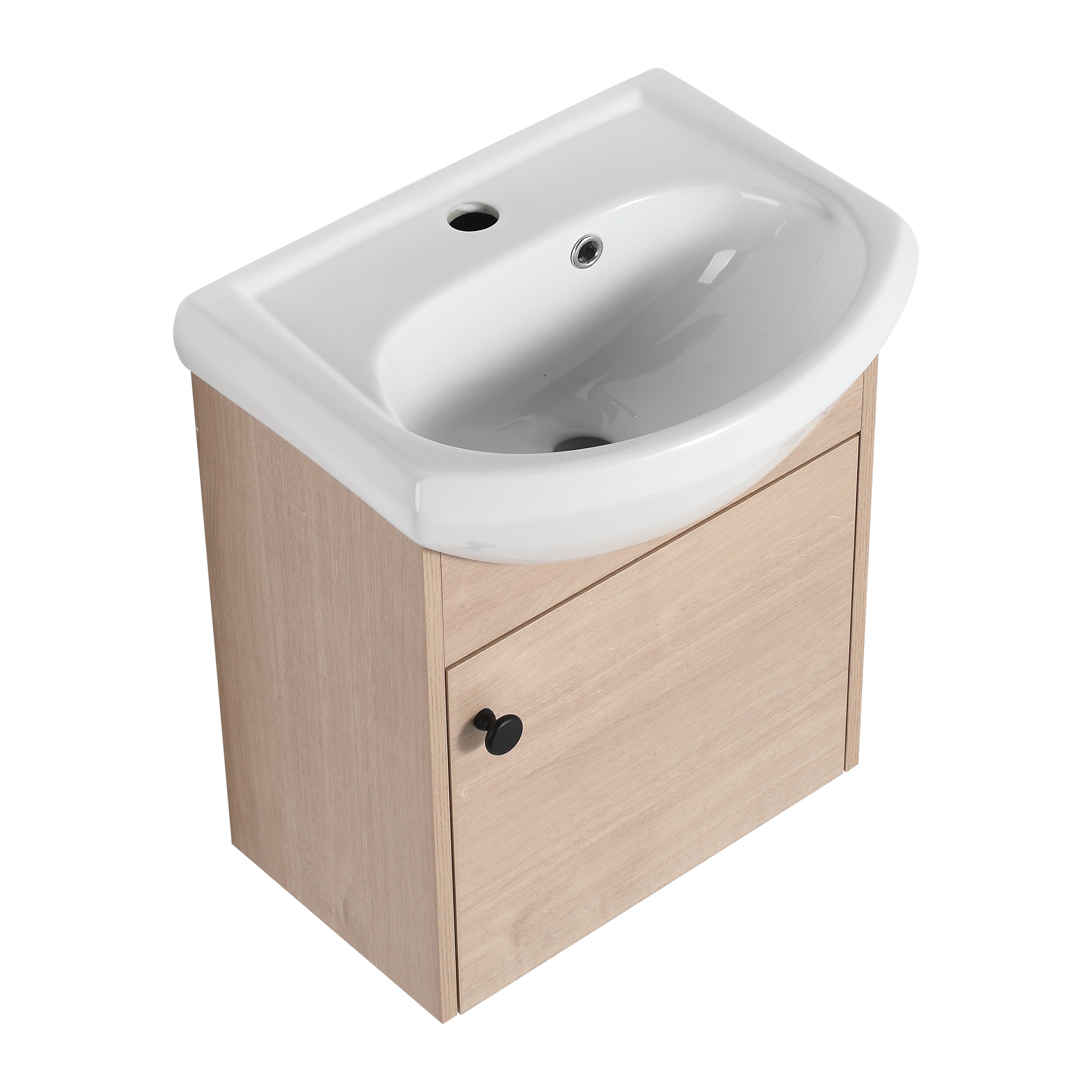 Wooakway 30 In White Vintage Freestanding Bathroom Vanity with Ceramic ...