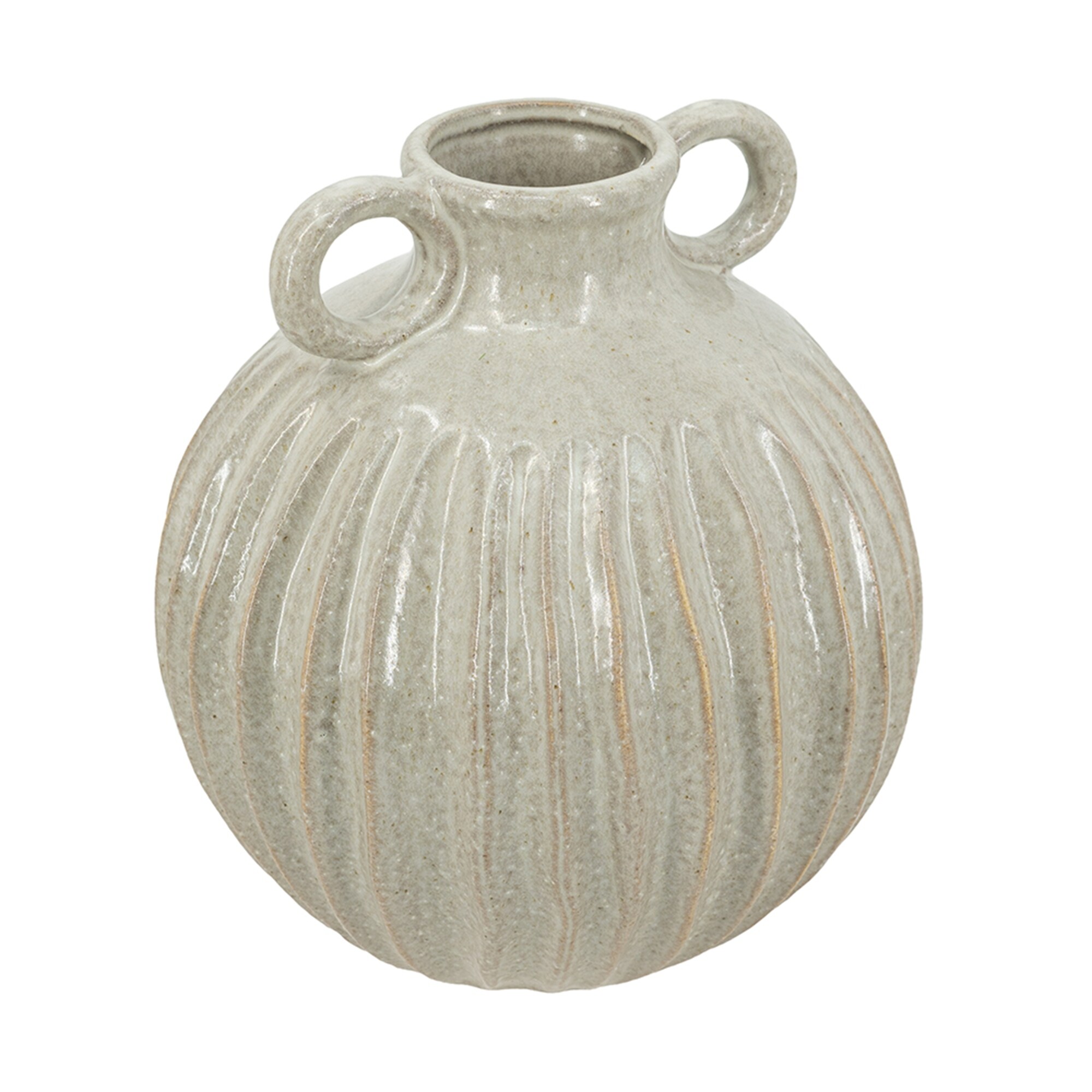LUXEYARD 9x9x10in. Decorative Round Ceramic Flower Vase with Small ...