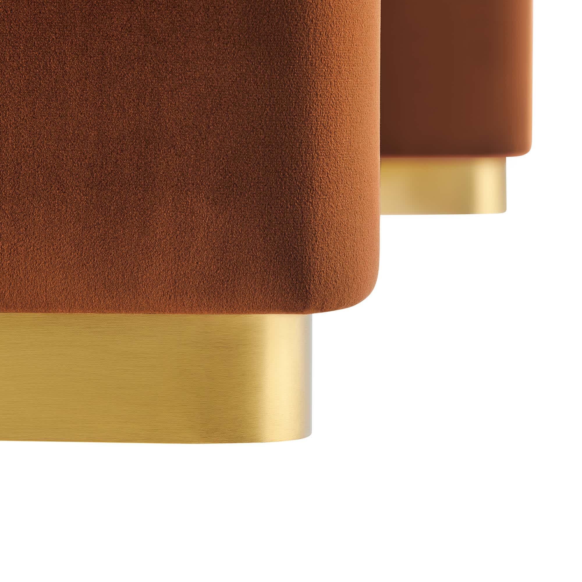 Modway Koda Performance Velvet Waterfall Ottoman in Brass Rust in the ...