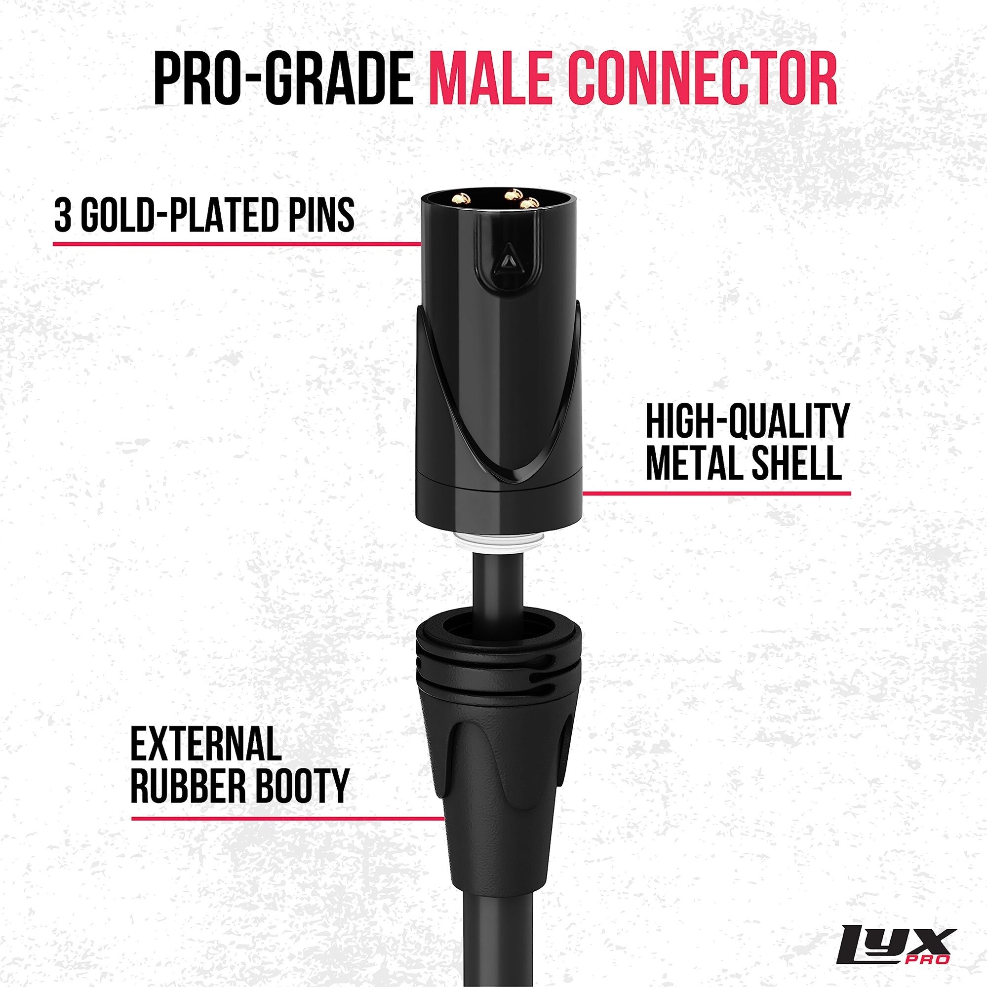 LyxPro Quad Series XLR Cable - 10 Feet - 4 Conductor Balanced Mic ...