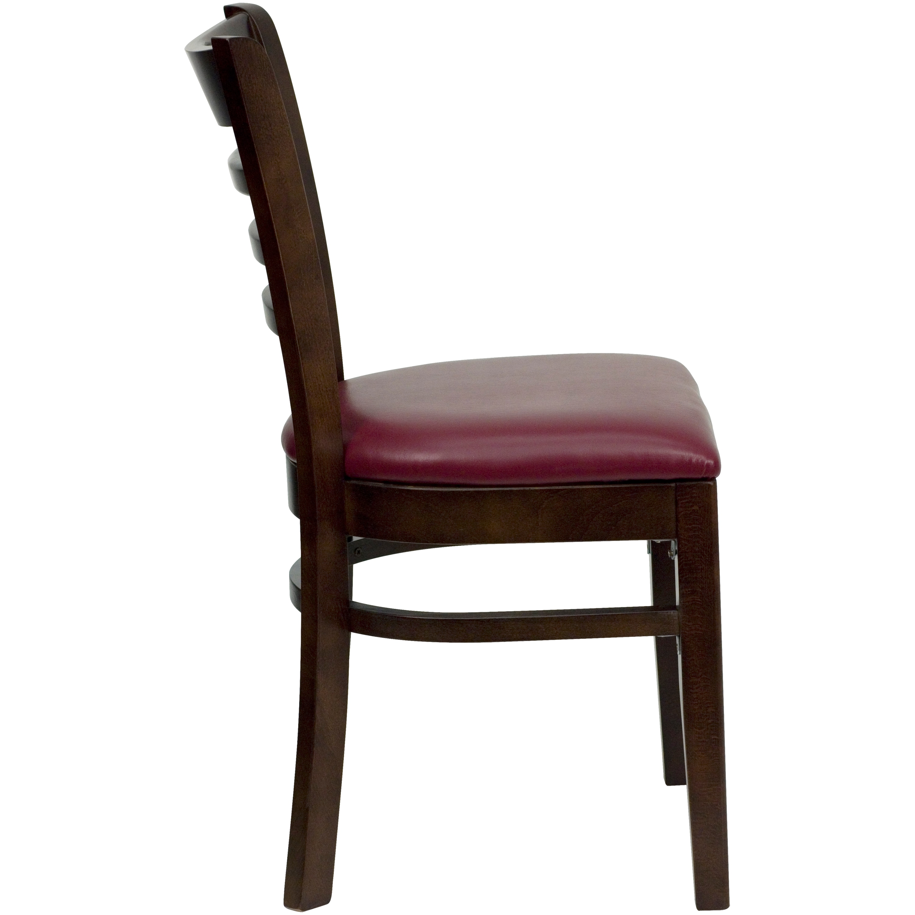 Emma + Oliver 2 Pack Ladder Back Walnut Wood Restaurant Chair ...