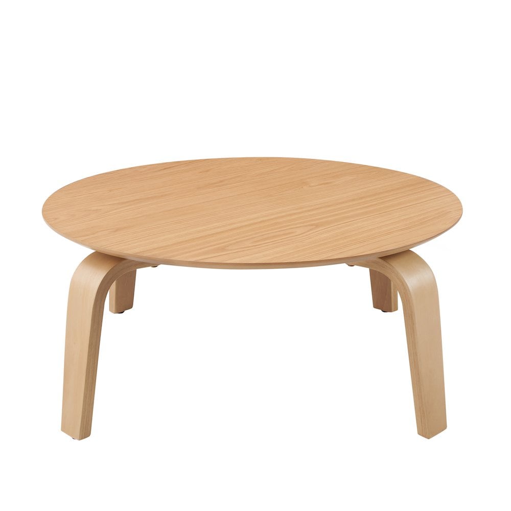 Omax Decor Mod Round Shape Mid-Century Wood Coffee Table in Oak in the ...