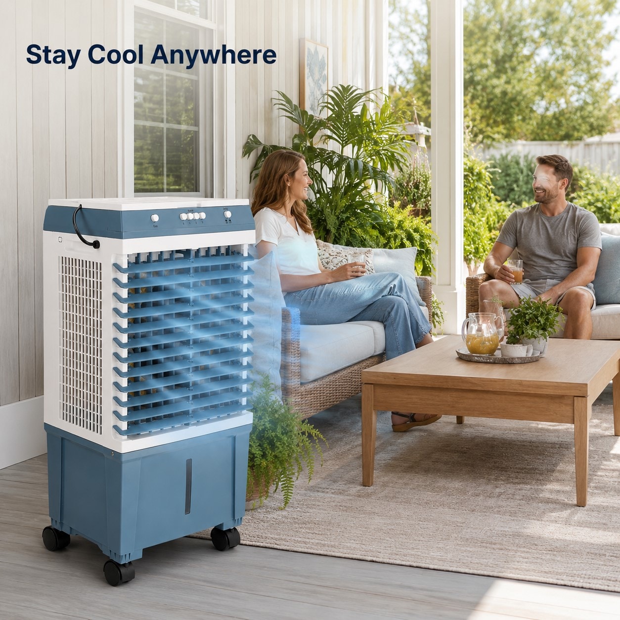 Anysun 1400 CFM Portable Evaporative Cooler with 84 Degree Oscillation ...