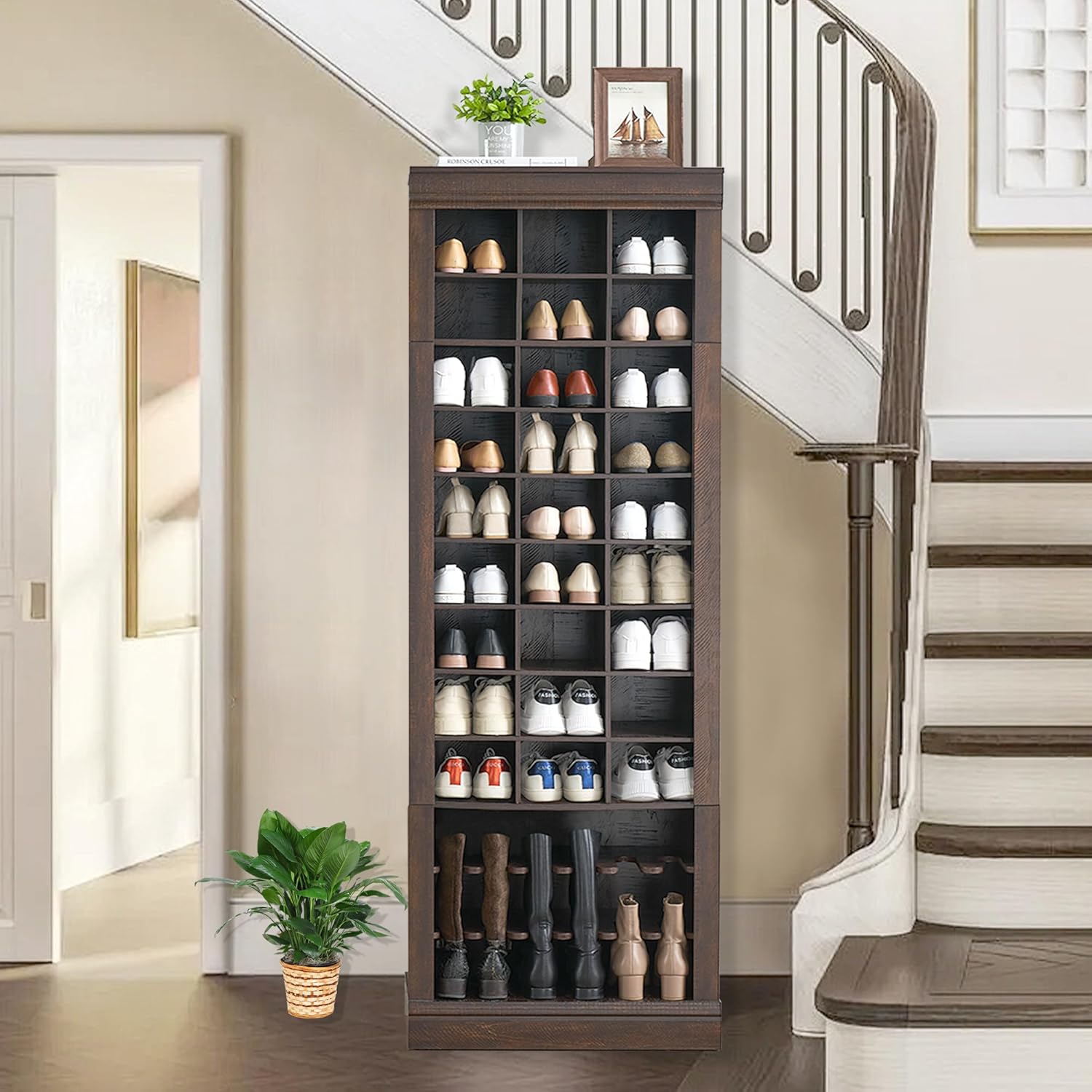 WhizMax Shoe Storage Cabinet Freestanding Tall Closet Shoe Organizer ...