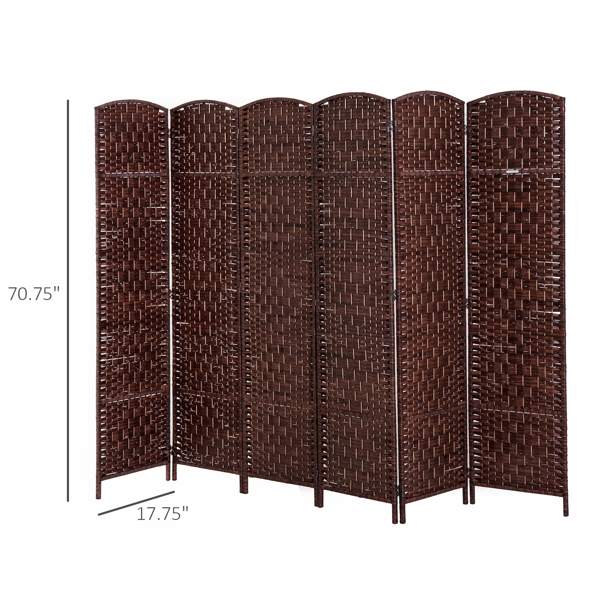 HomCom Room Divider 6 Panel Folding Privacy Screen 6FT Tall Portable ...