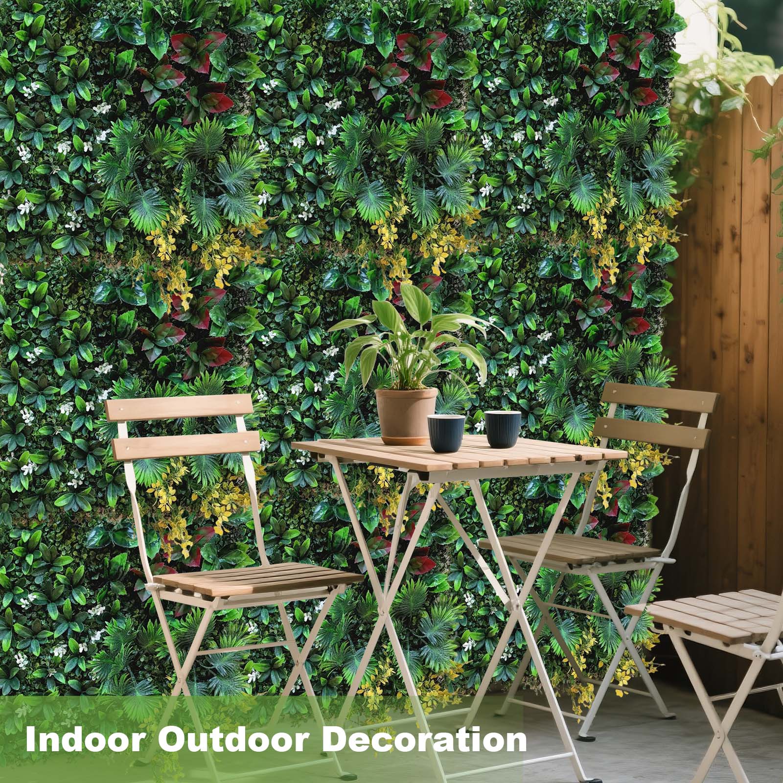 Der Rose 16pcs Artificial Green Wall Decor Indoor Background Faux Grass ...