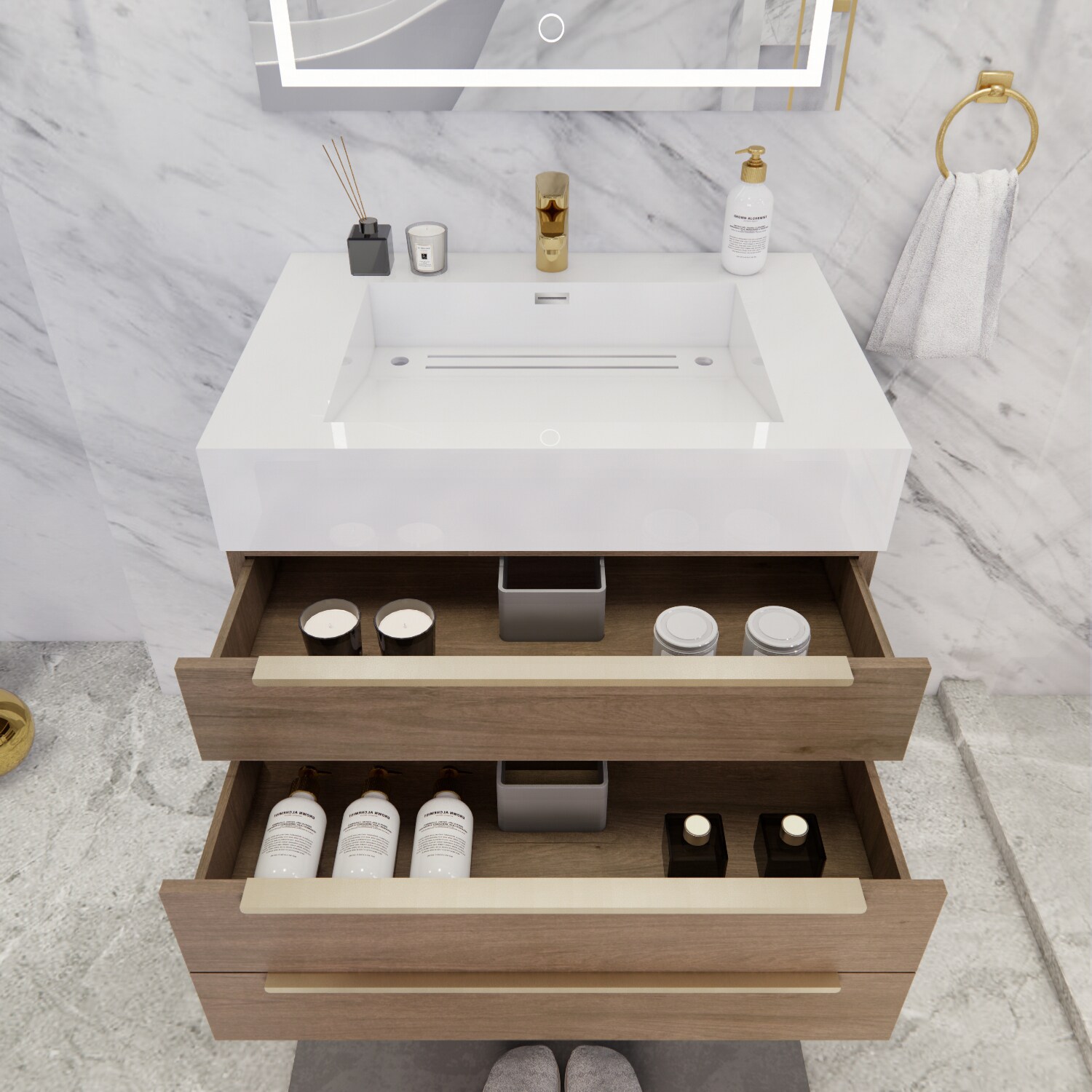 BV Better Vanity Bethany 30-in Light Oak Single Sink Bathroom Vanity ...