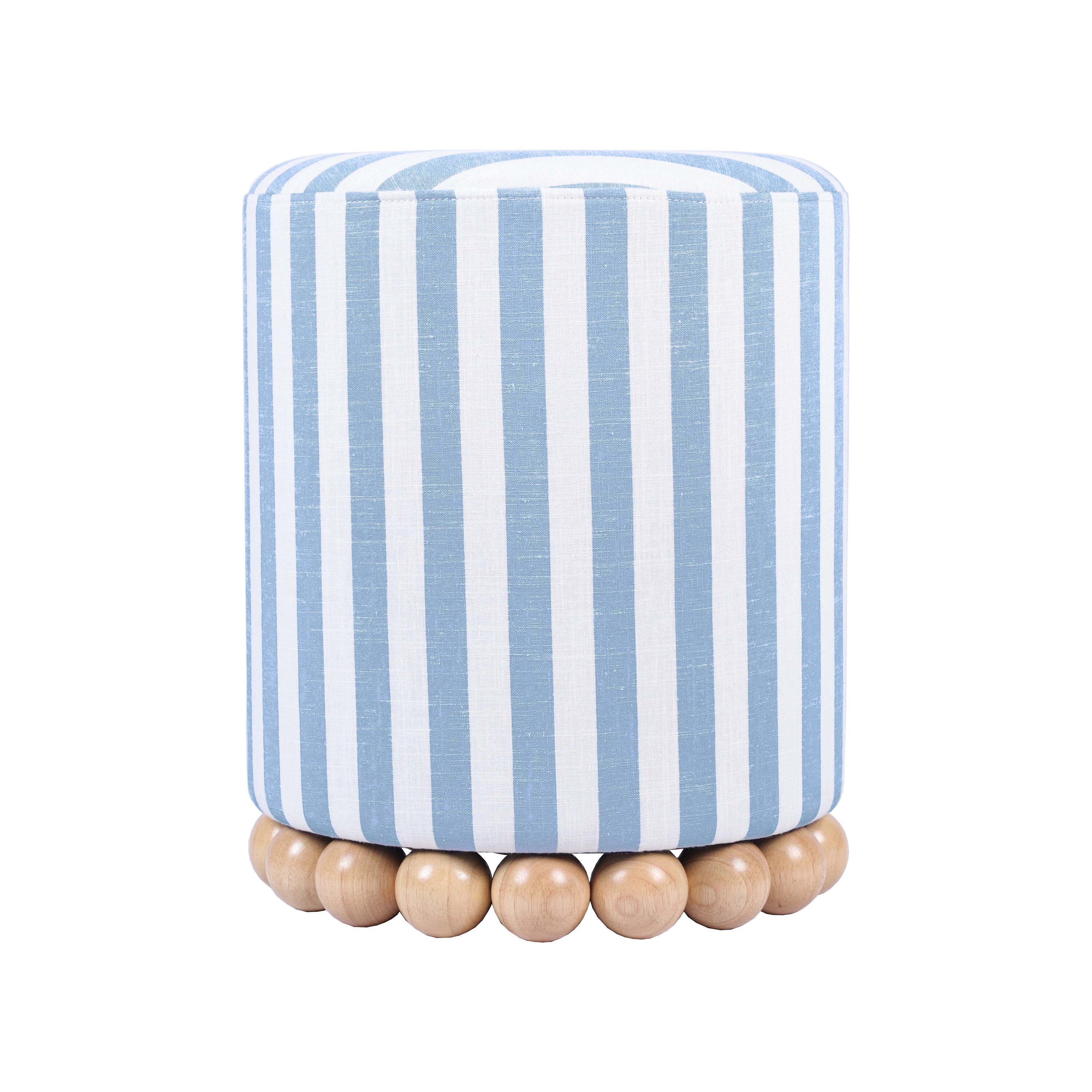 TOV Furniture Dex Modern Pastel Blue Round Ottoman in the Ottomans ...