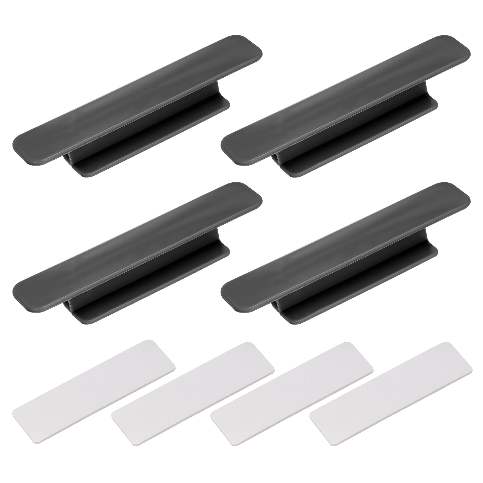 Unique Bargains 4pcs Self-Stick Handles Black Plastic Self-Adhesive ...