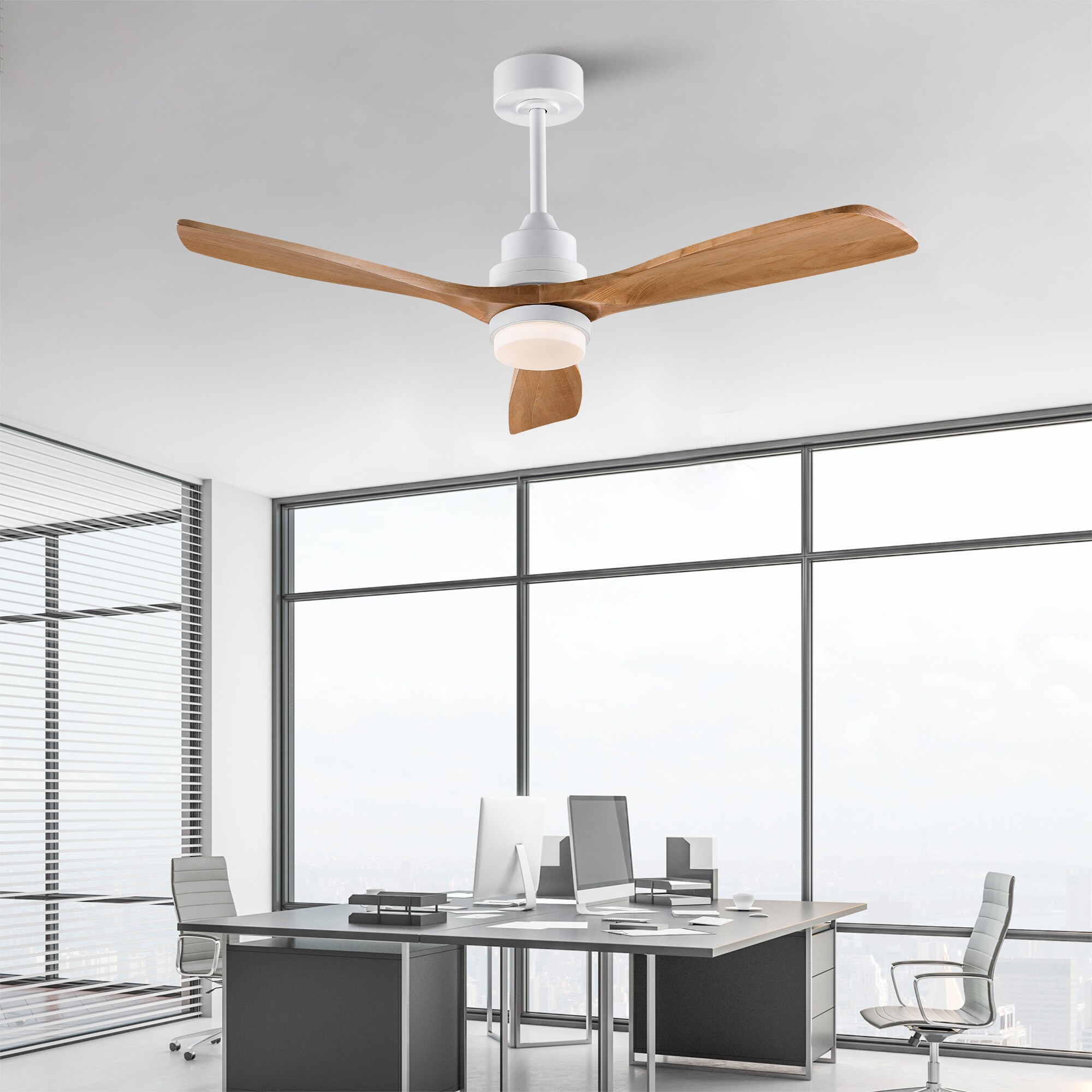 Wellspeed Verve 52-in White3 Natural Wood Blades with Matte Blades ...